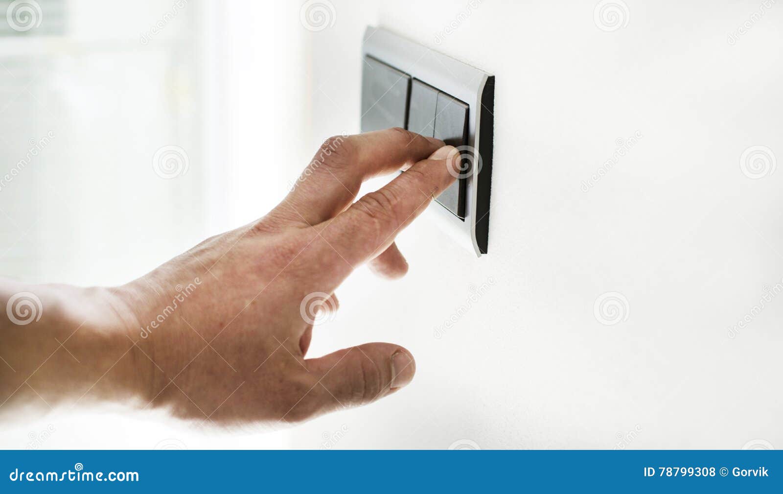 The Process of Turning on the Light Stock Photo - Image of interior ...