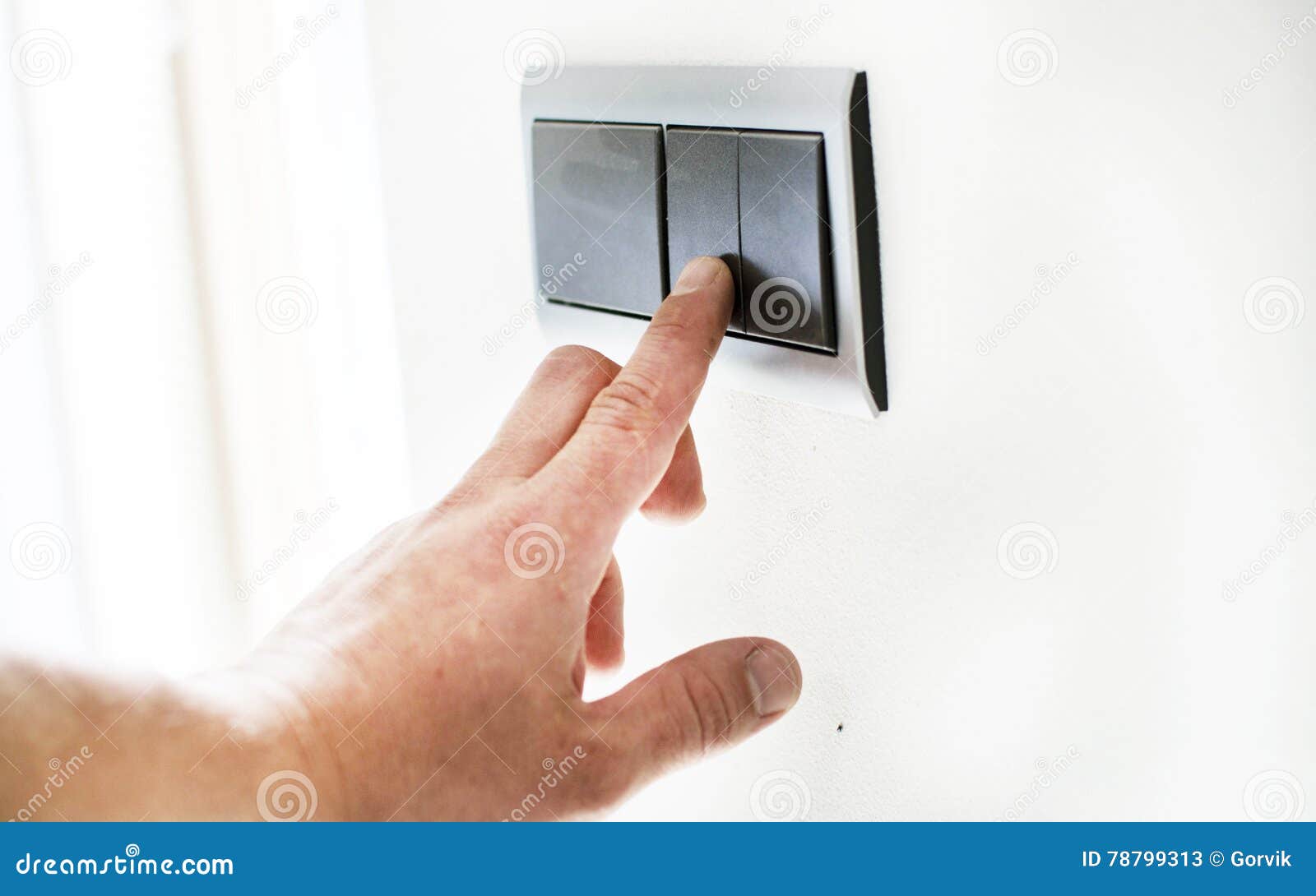 The Process of Turning on the Light Stock Image - Image of modern ...