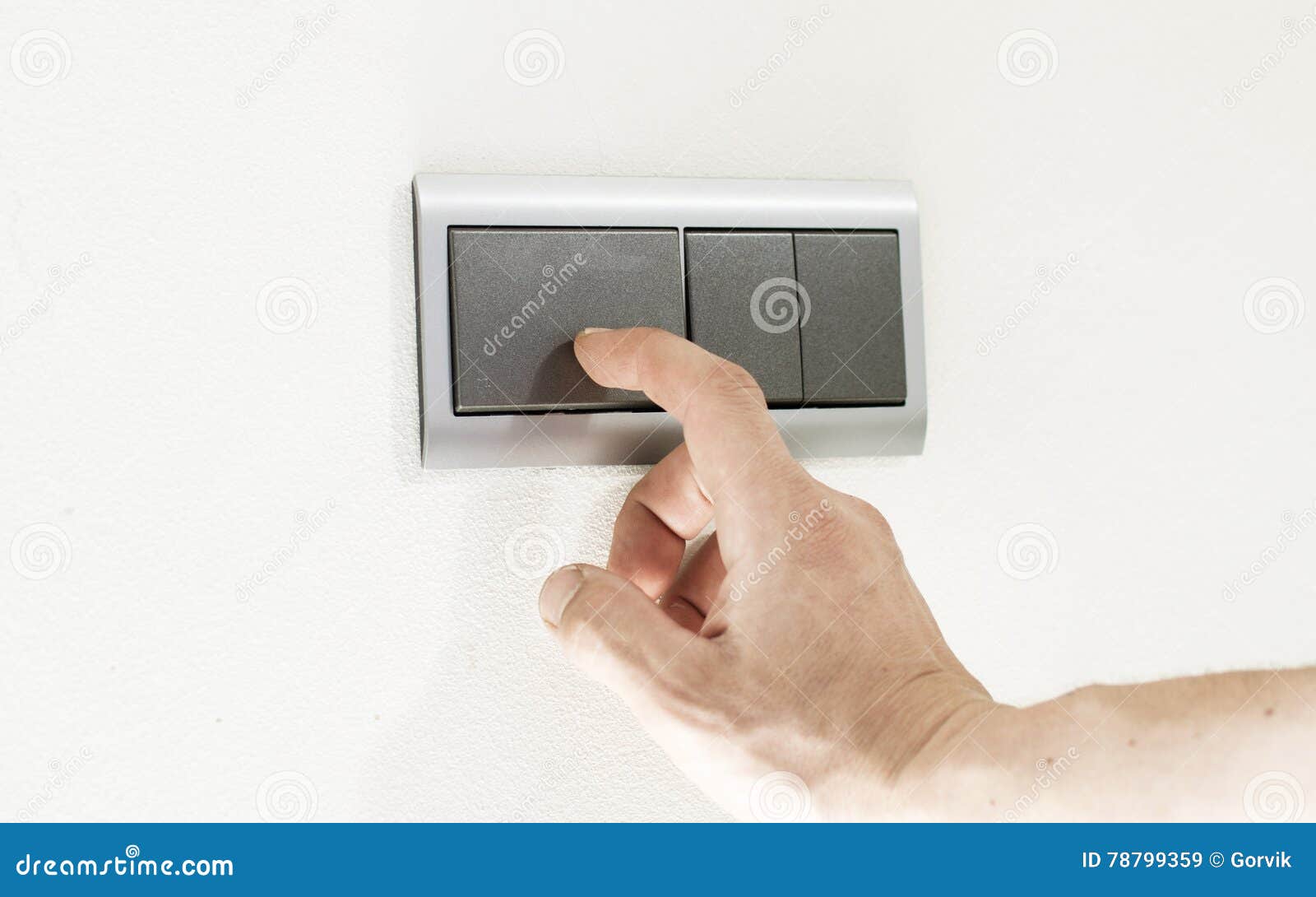 The Process of Turning on the Light Stock Image - Image of switch ...