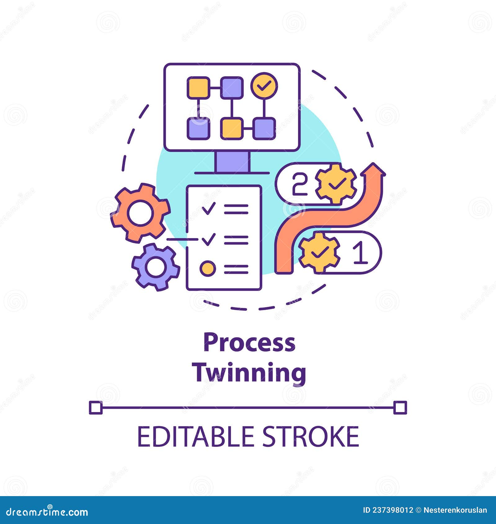 Process Twinning Concept Icon Stock Vector - Illustration of process ...