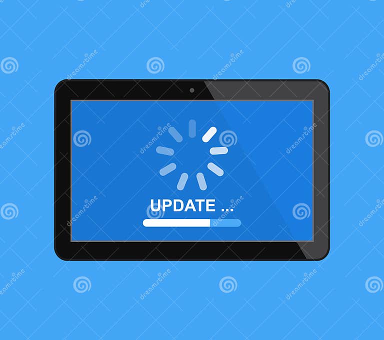 Process of Updating Software on a Digital Tablet. Vector Stock ... Process of Updating Software on a Digital Tablet. Vector Stock ...