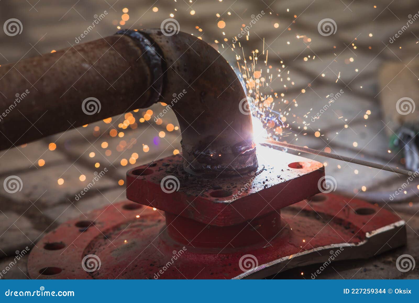 The Process of Welding an Old Sewer Pipe Stock Photo - Image of skill ...