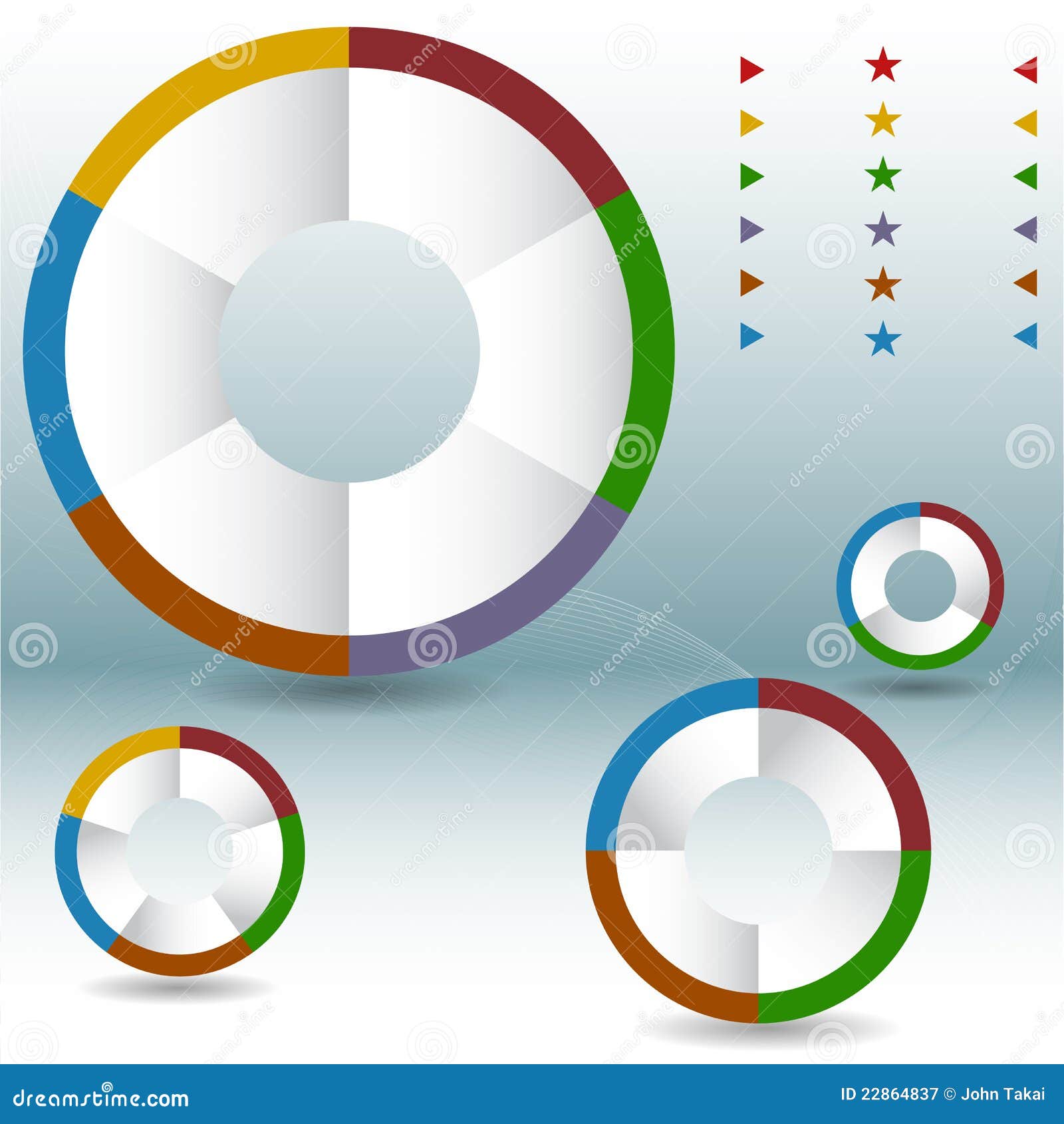 Process Wheel Pie Chart Set Stock Vector - Illustration of star ...