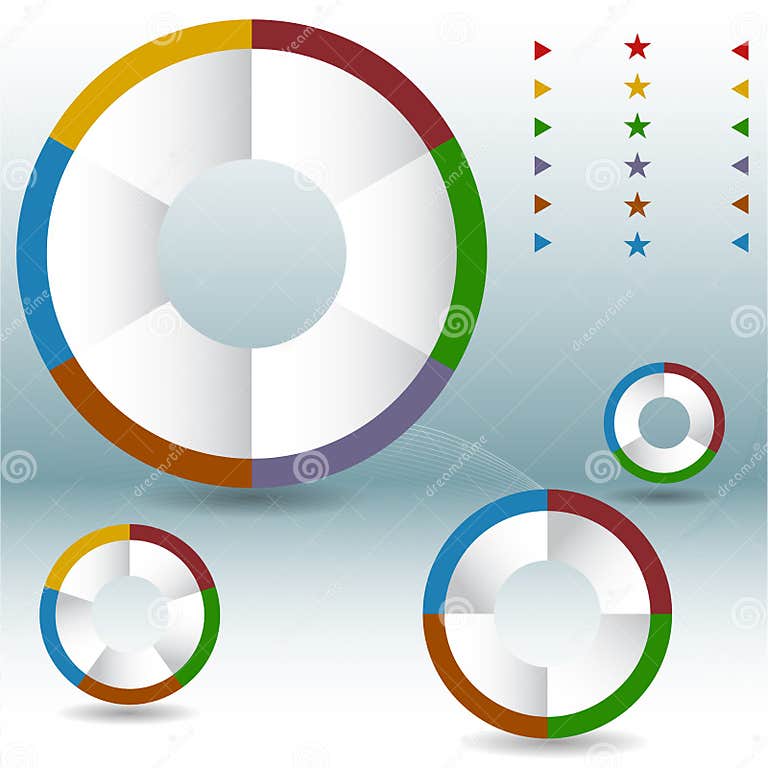 Process Wheel Pie Chart Set Stock Vector - Illustration of star ...