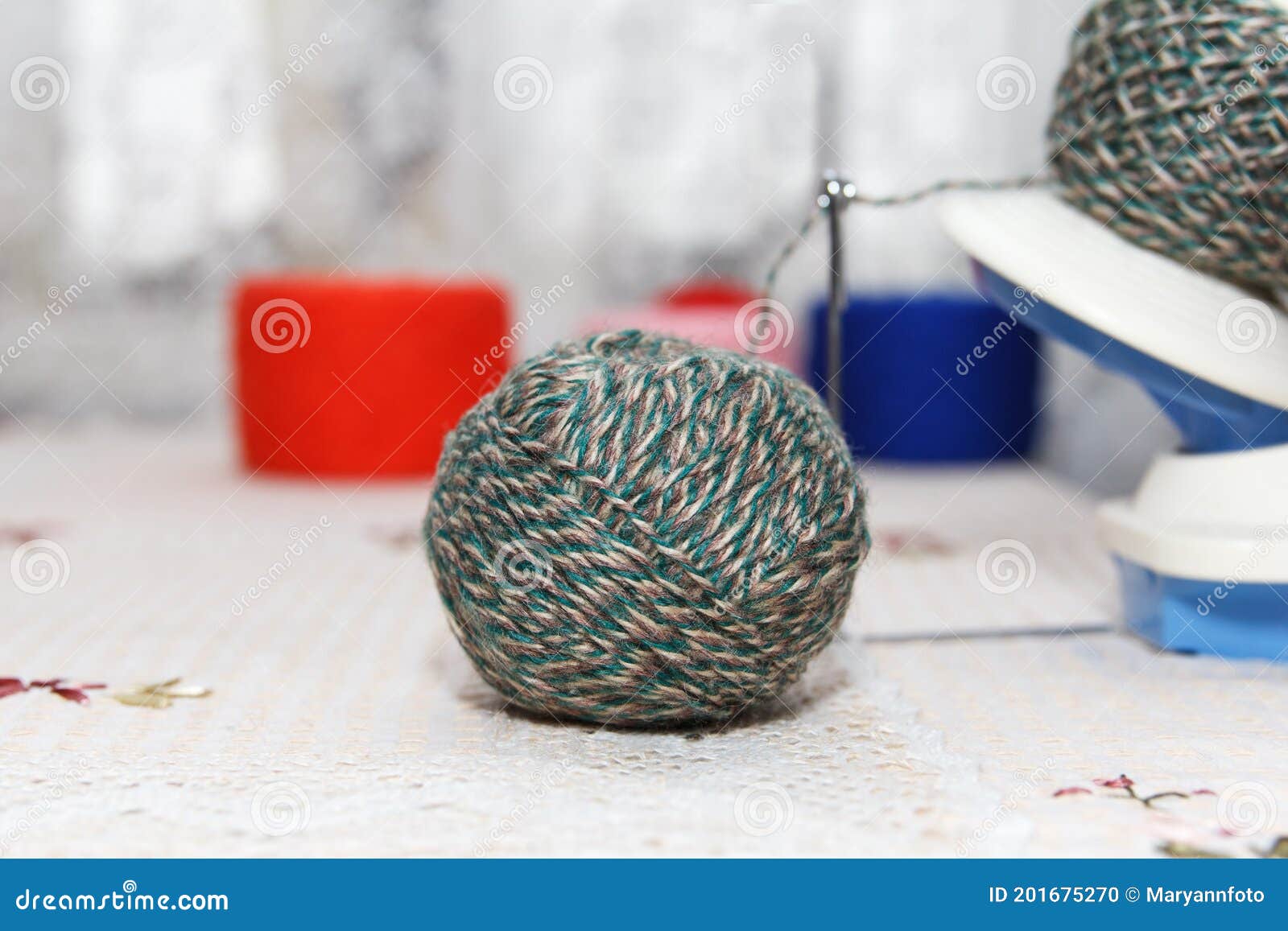 Process of Winding Wool Green Yarn from Tangle To Winding, Using a ...
