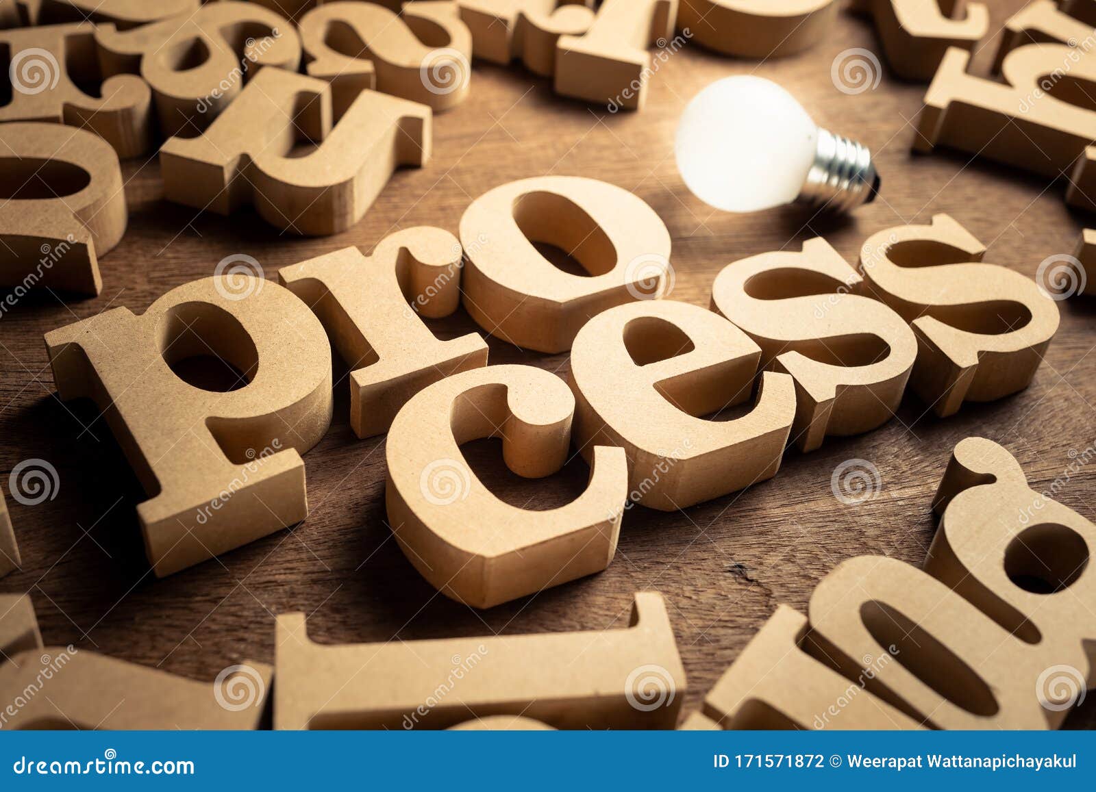 Process Word From Wooden Blocks On Desk. Concept Of Business Processes ...