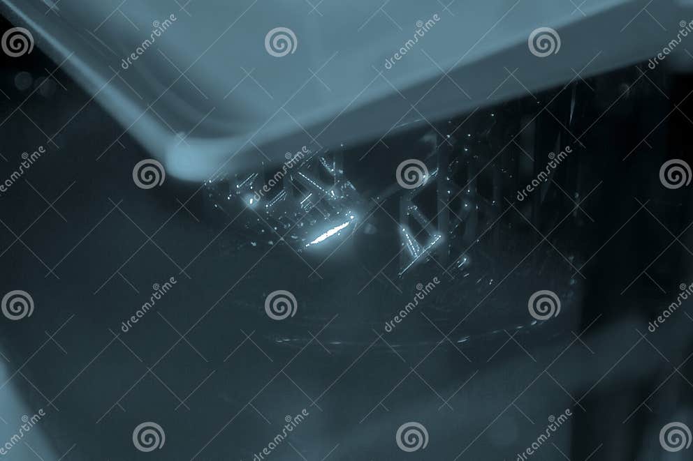 Process Working 3D Printer Close-up. 3D Printing from Liquid Material ...