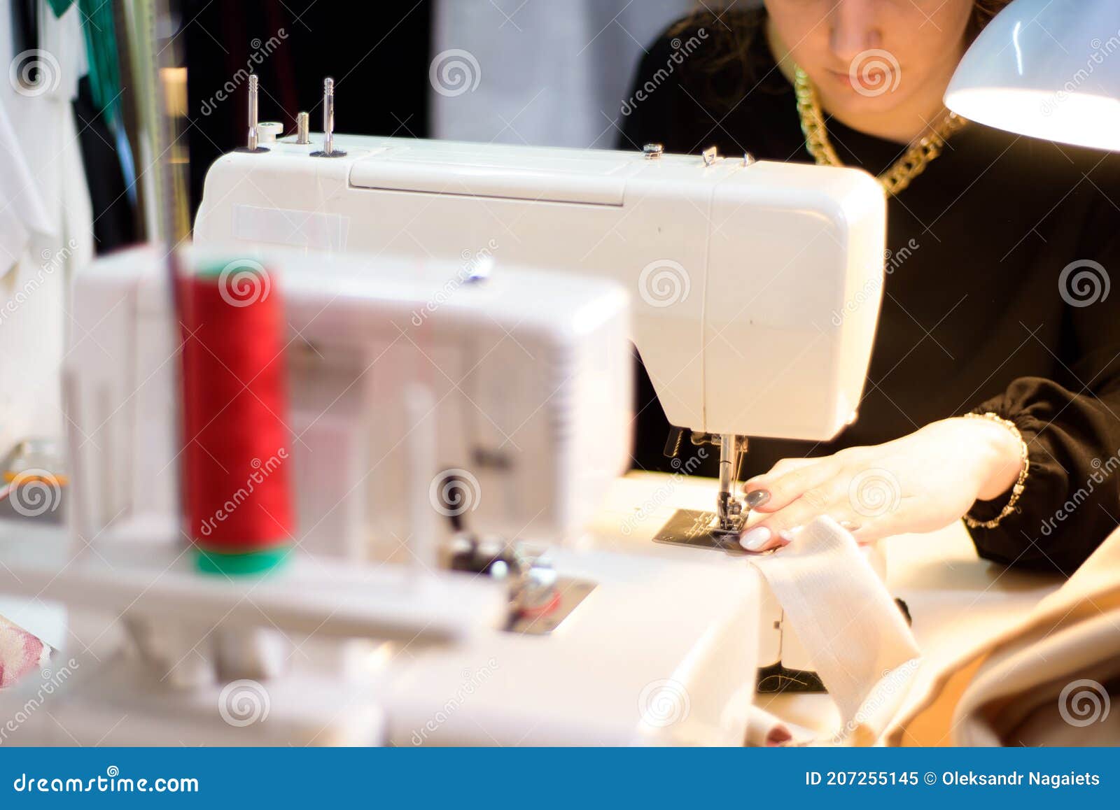 Process of Working with Sewing Machine in an Atelier. Stock Image ...