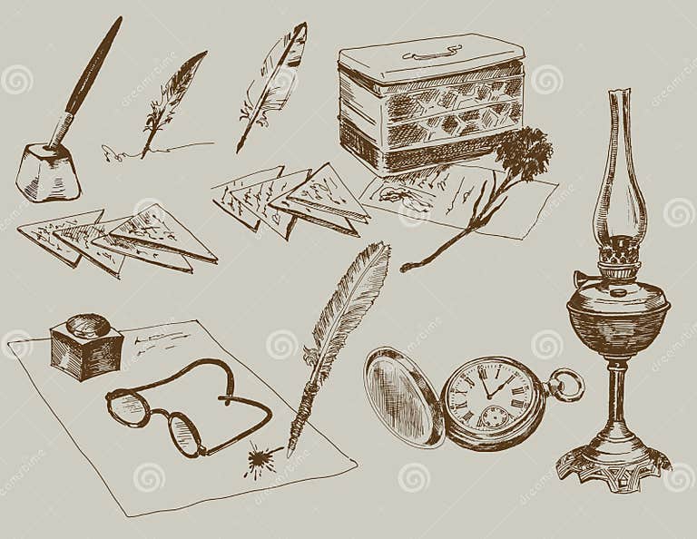 Process of Writing Letters To the Military Stock Vector - Illustration ...