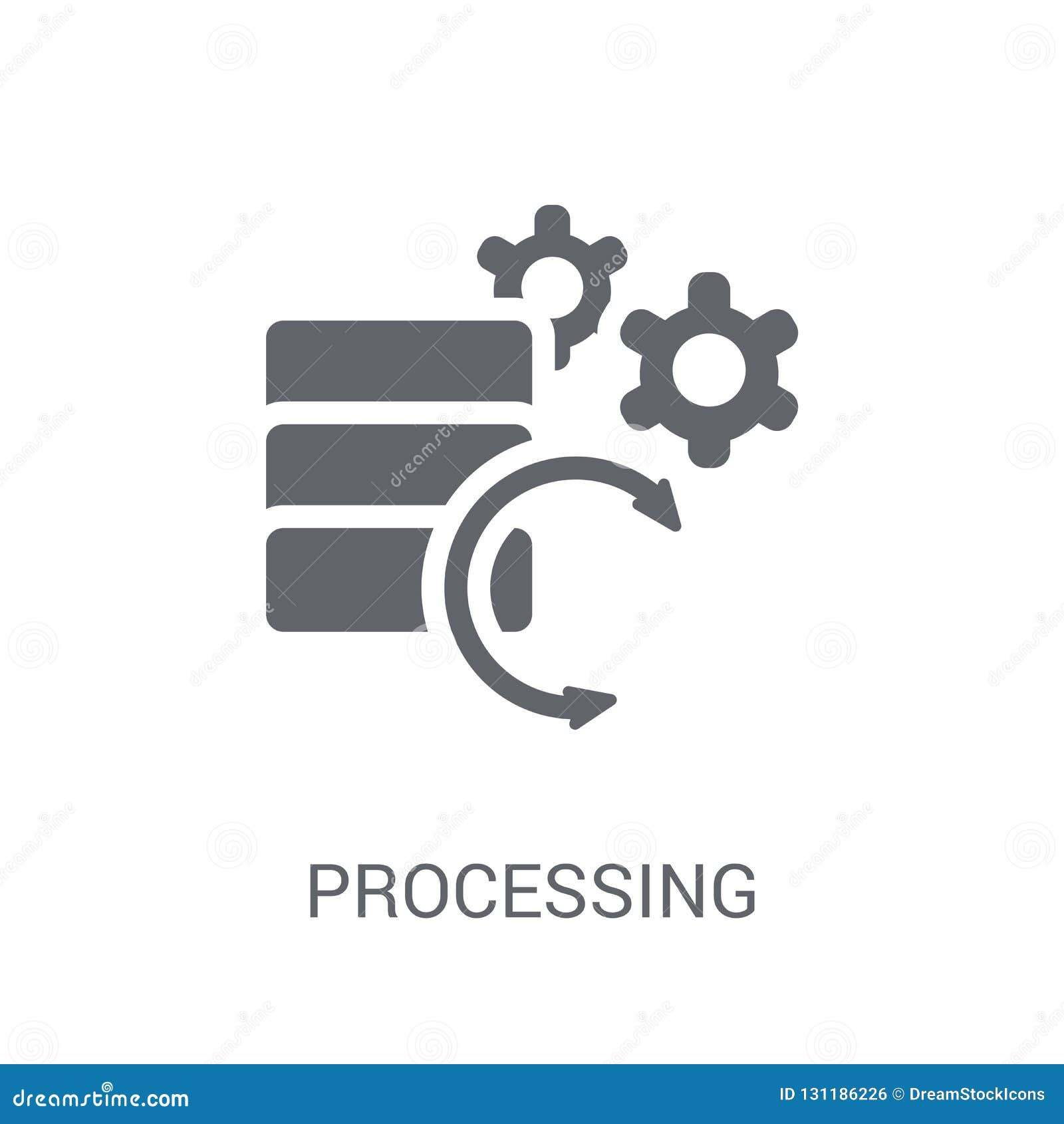 Processando o ícone ilustração do vetor. Ilustração de papel - 131186226