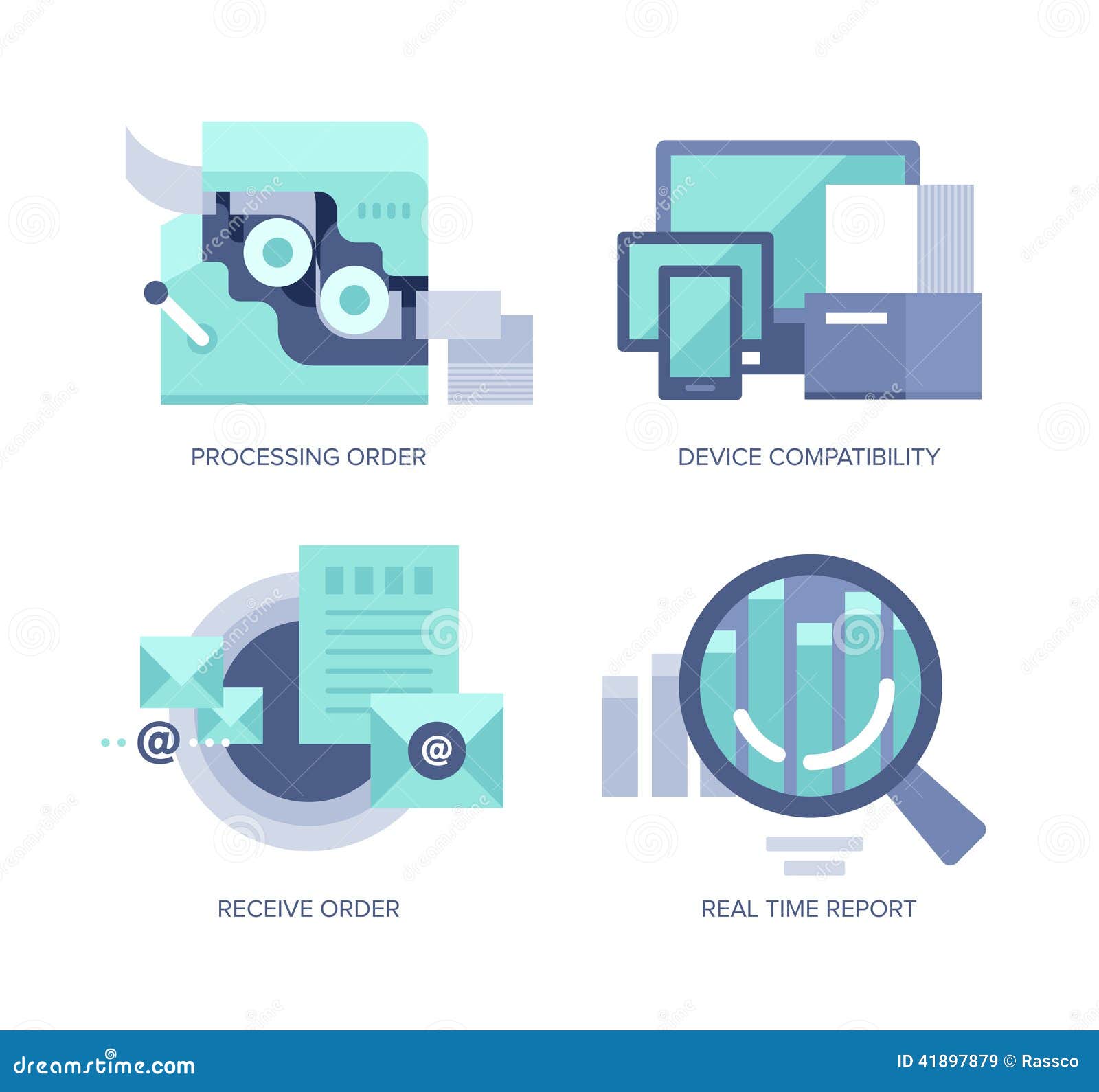 Processando a Ordem Em Linha Ilustração do Vetor - Ilustração de ...
