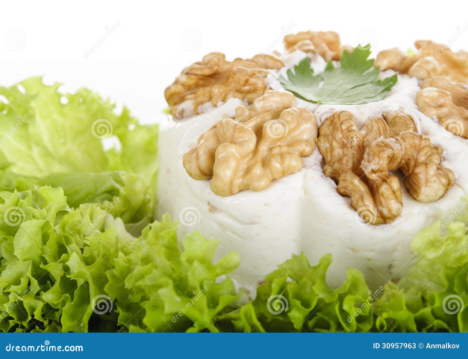 Processed Cheese with Walnuts Stock Image - Image of snack, cheese ...