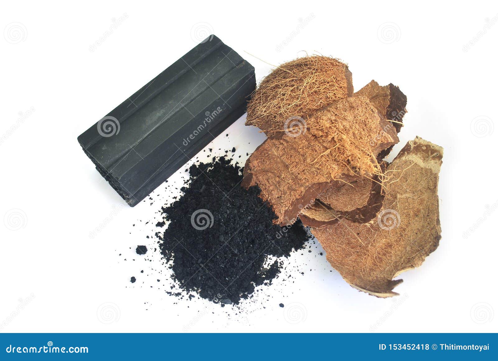 Charcoal from Coconut Shell. Stock Photo - Image of cook, natural ...