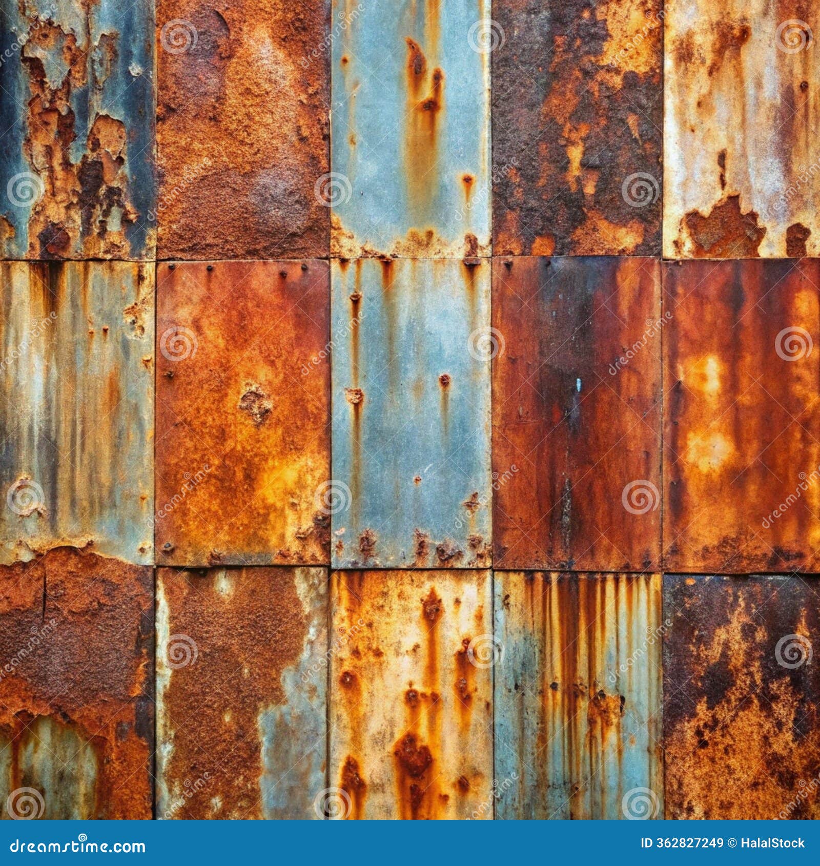 Processed Collage Of Rusty Metal Sheet Texture In Daylight For Banner ...