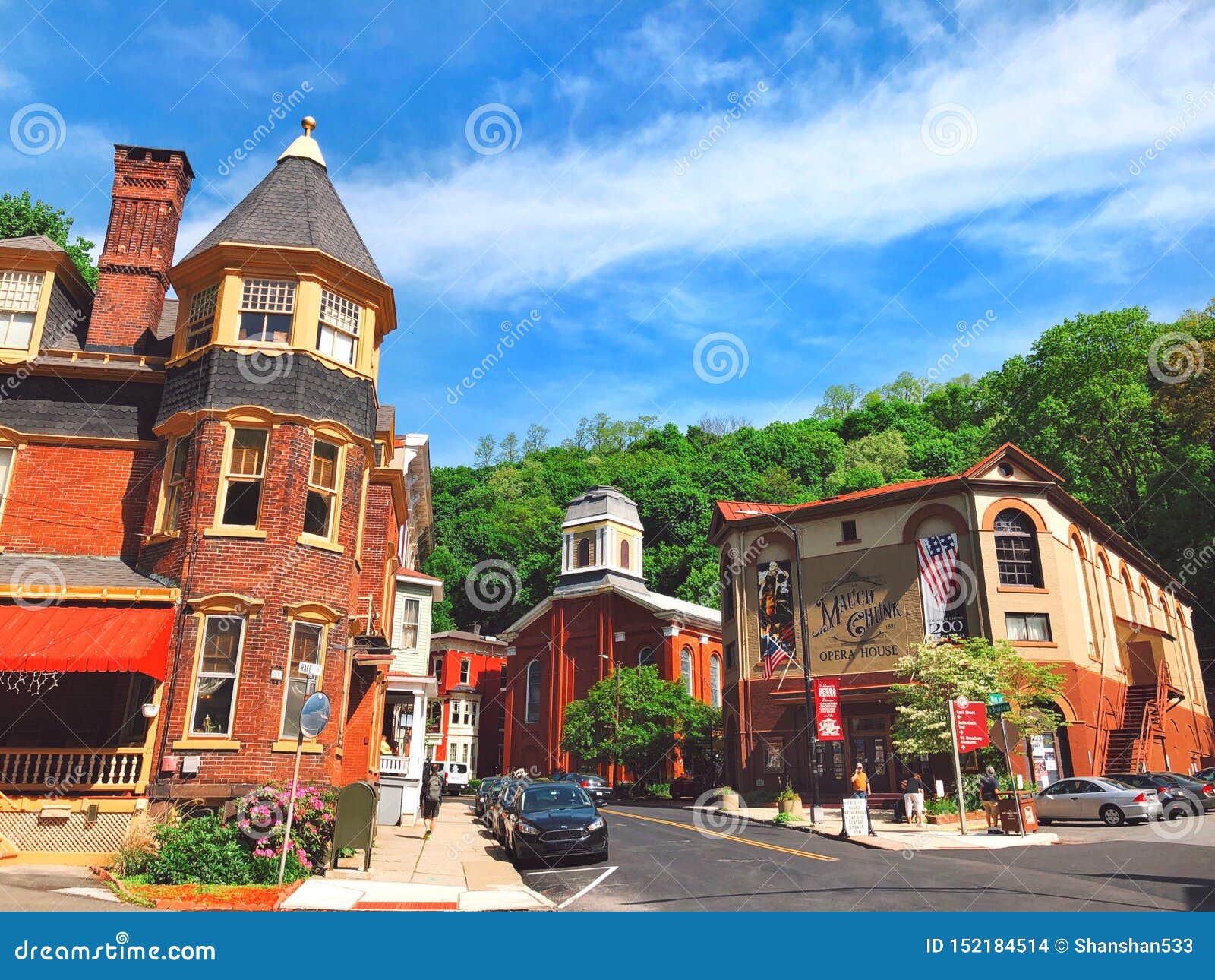 Jim Thorpe Town Downtown Streetscape Editorial Stock Image - Image of ...