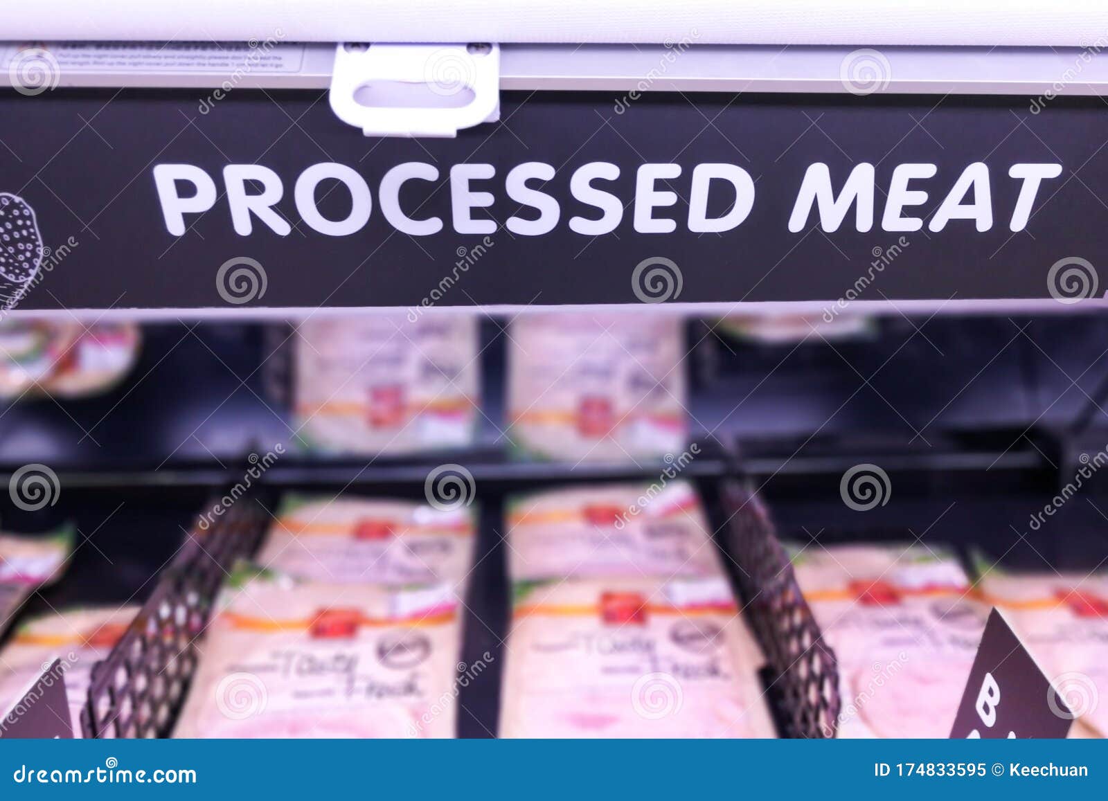 Processed Meat Signage at the Meat Section of Supermarket with ...