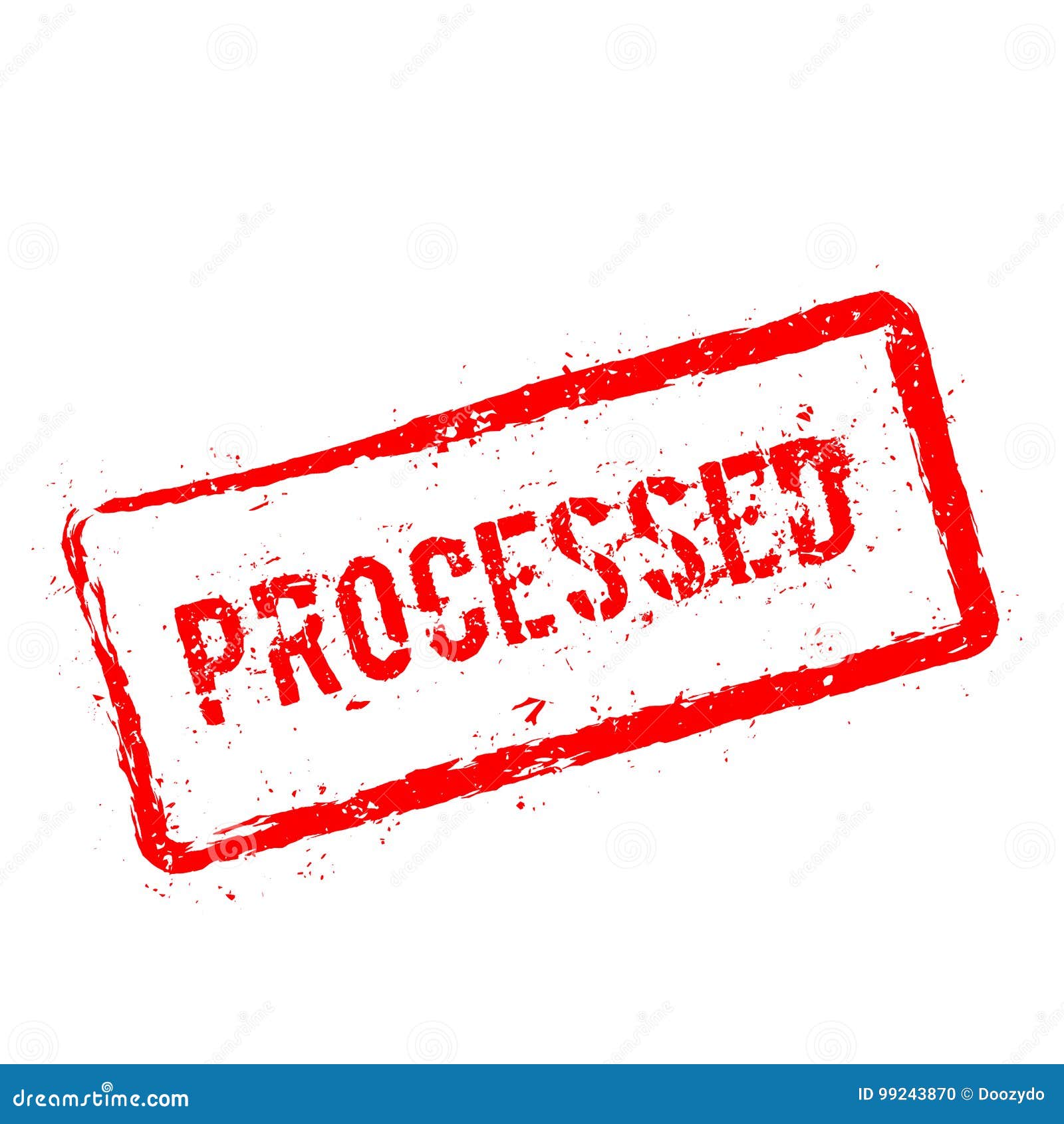 Processed Red Rubber Stamp Isolated on White. Stock Vector ...