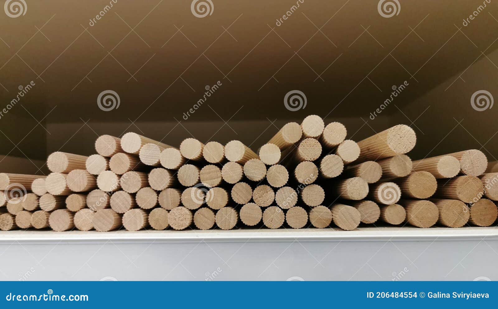 Processed Round Wood Stick in Stock Stock Photo - Image of forestry ...
