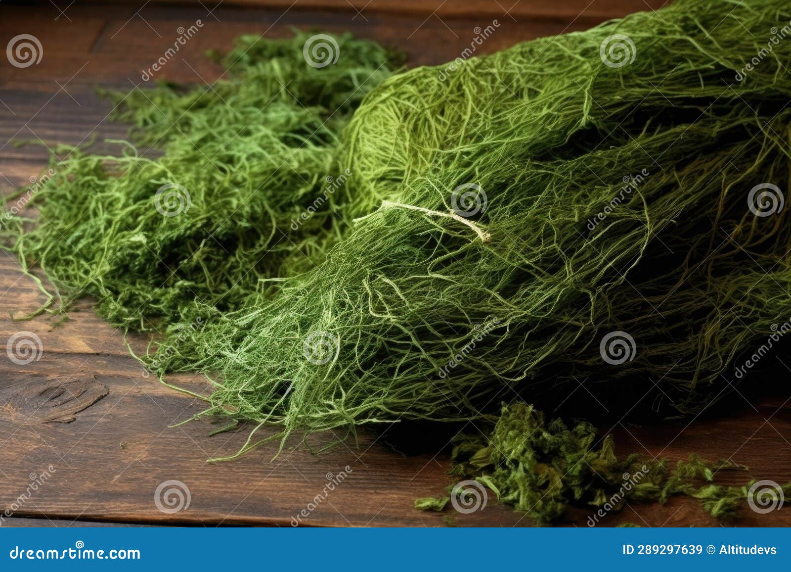 Processed Stinging Nettle Fibers on a Wooden Surface Stock Image ...