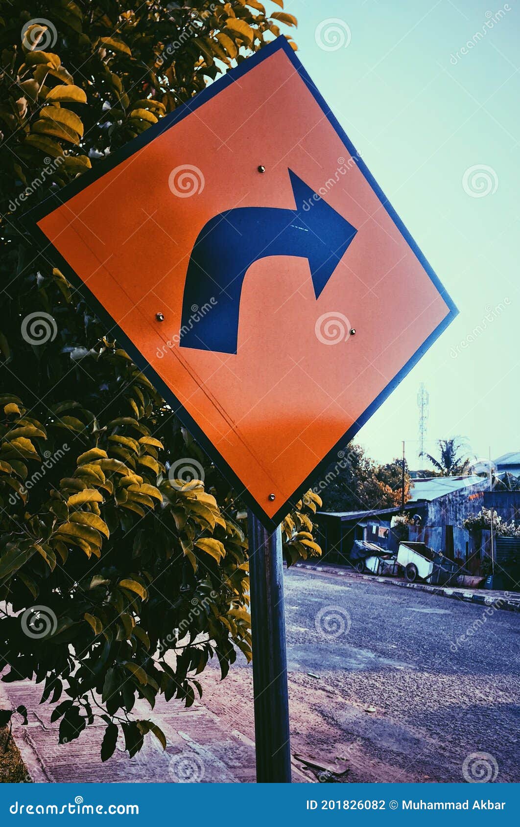 Turn right traffic sign stock photo. Image of right - 201826082