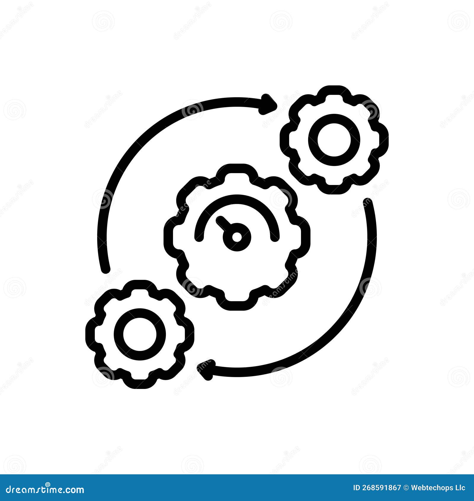 Black Line Icon for Processes, Procedure and Setting Stock Illustration ...