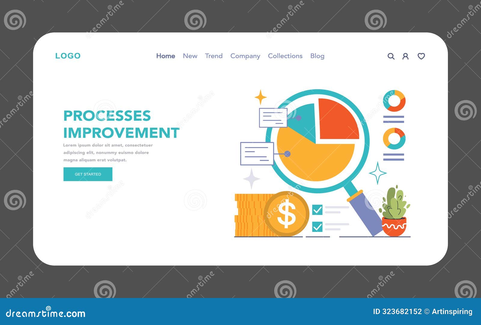 Processes Improvement Concept. Flat Vector Stock Vector - Illustration ...