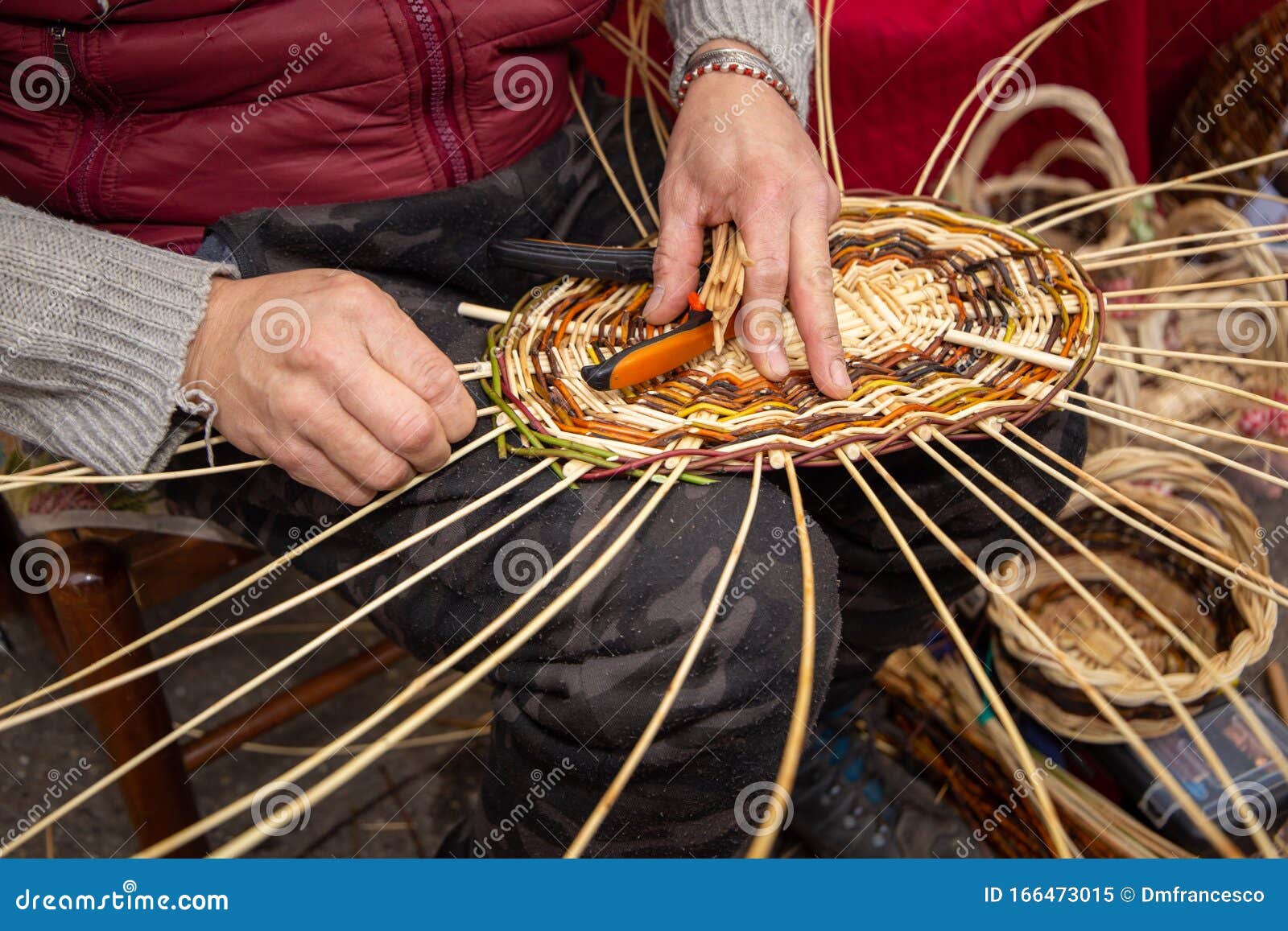 Processing Baskets in Wicker or Weeping Willow Tree with Flexible ...