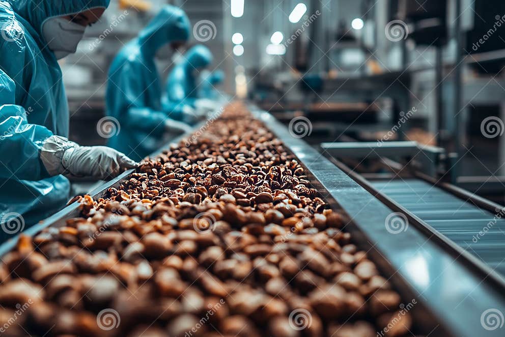 The Processing of Cocoa Beans by Factory Workers Underscores the ...