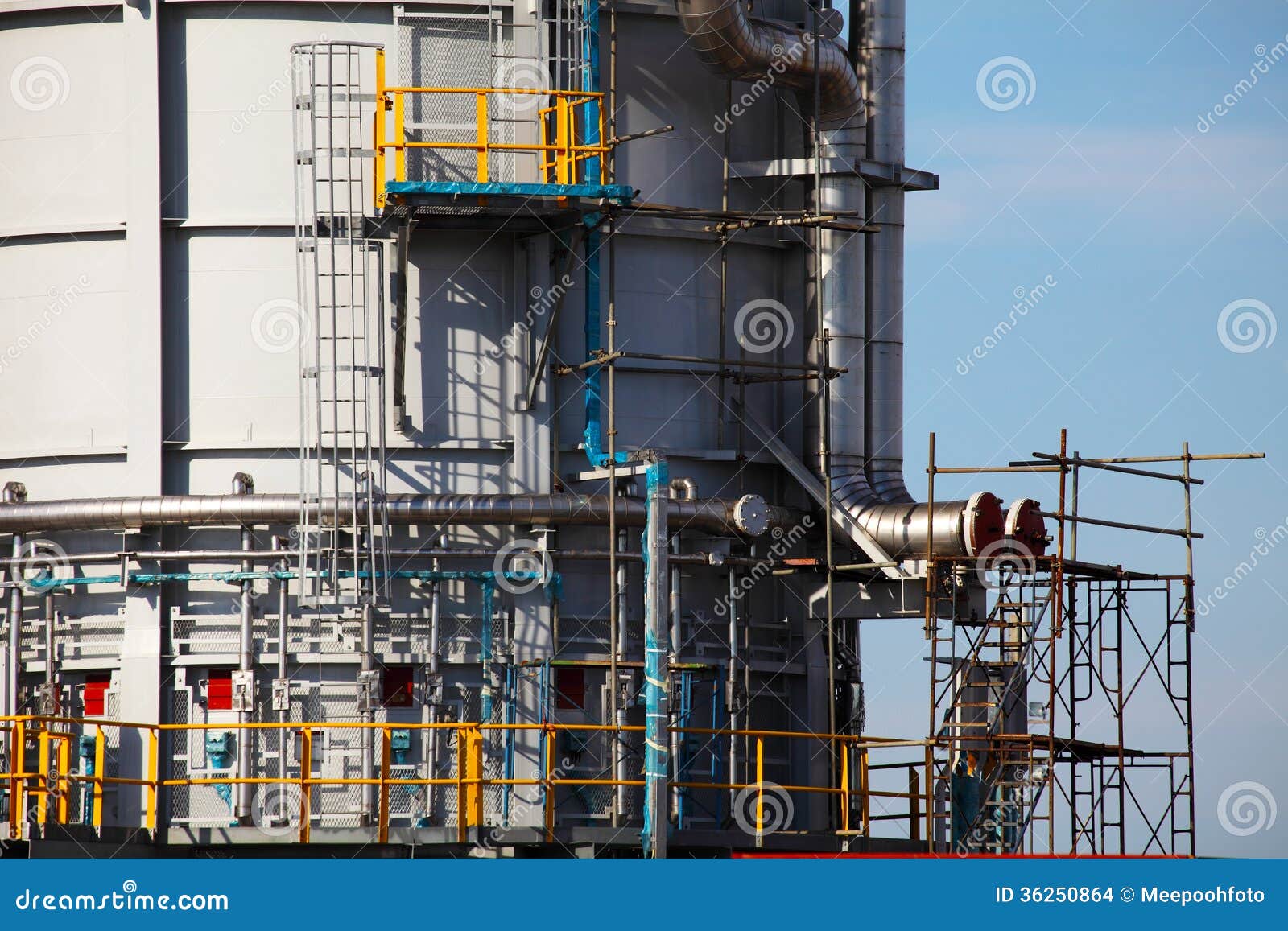Processing Column for Offshore Platform Stock Photo - Image of steel ...