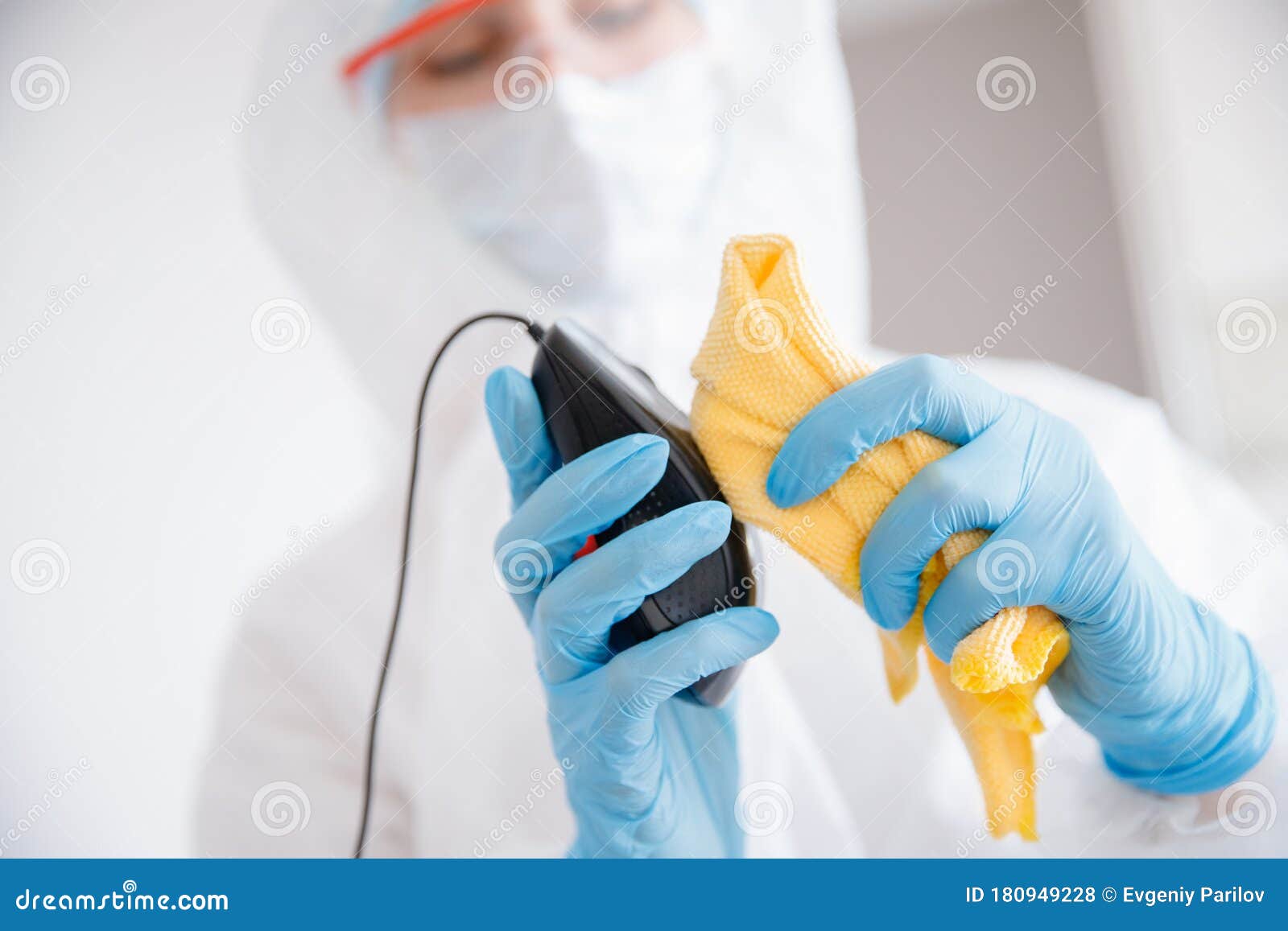Processing Computer Mouse from Coronavirus and Germs in Office Cleaning ...