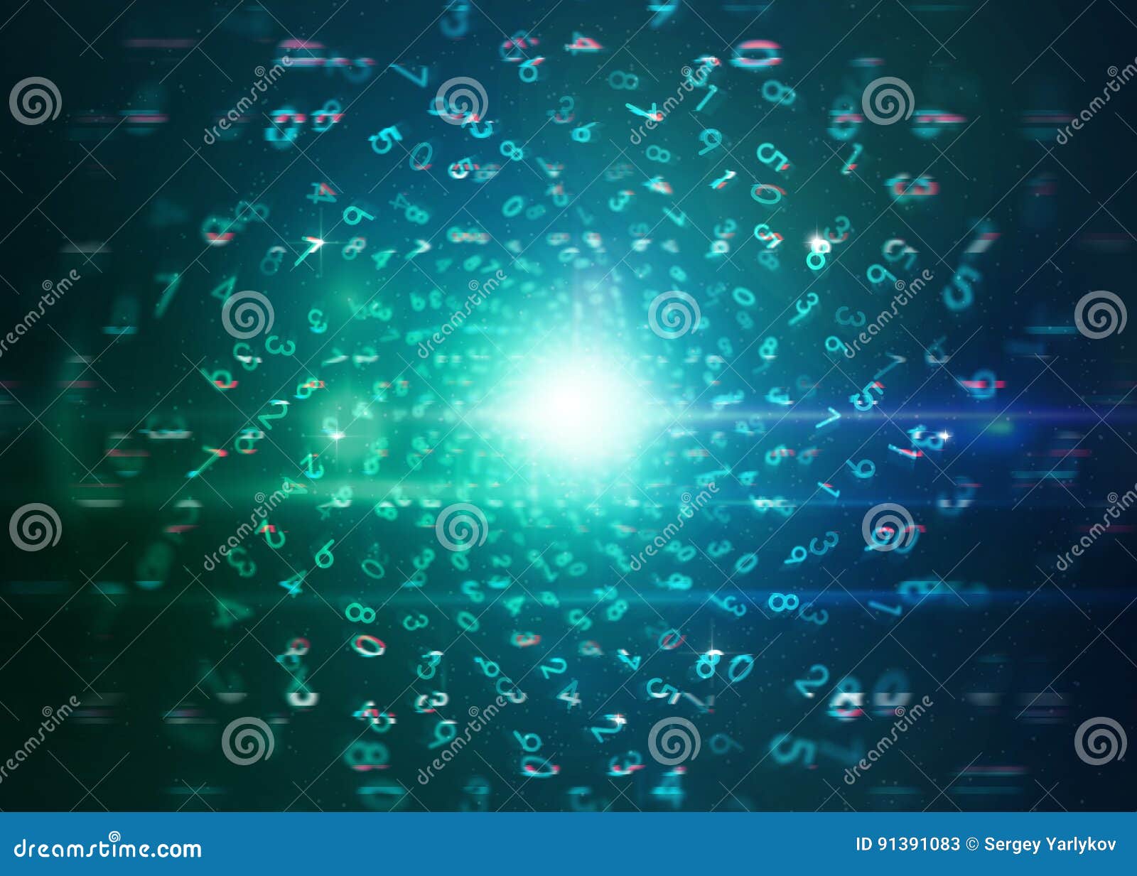Processing Concept - Digital - Numbers in Circle - Digits - Blue ...