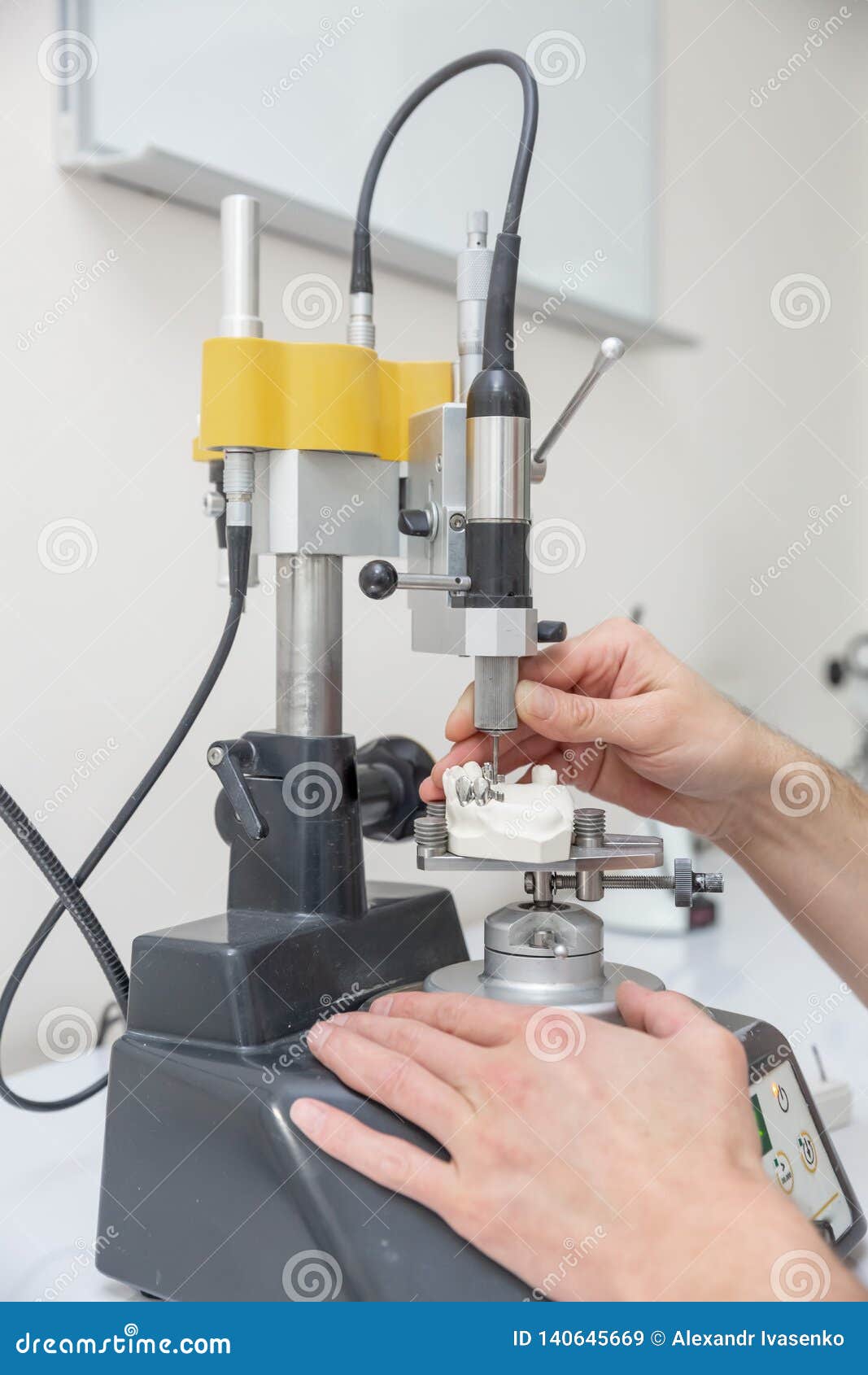 Processing Dentures Cutter Manually on the Table Stock Image - Image of ...