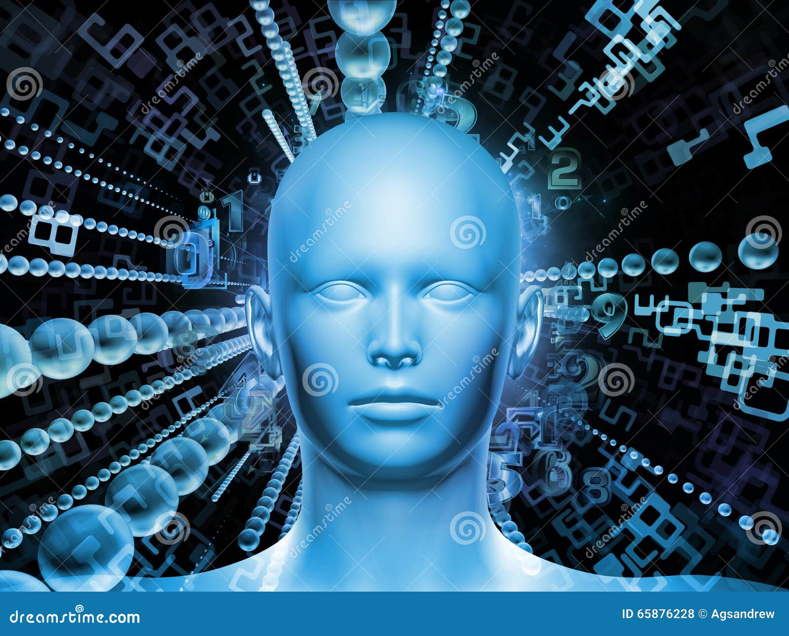 Processing Digital Thoughts Stock Illustration - Illustration of ...