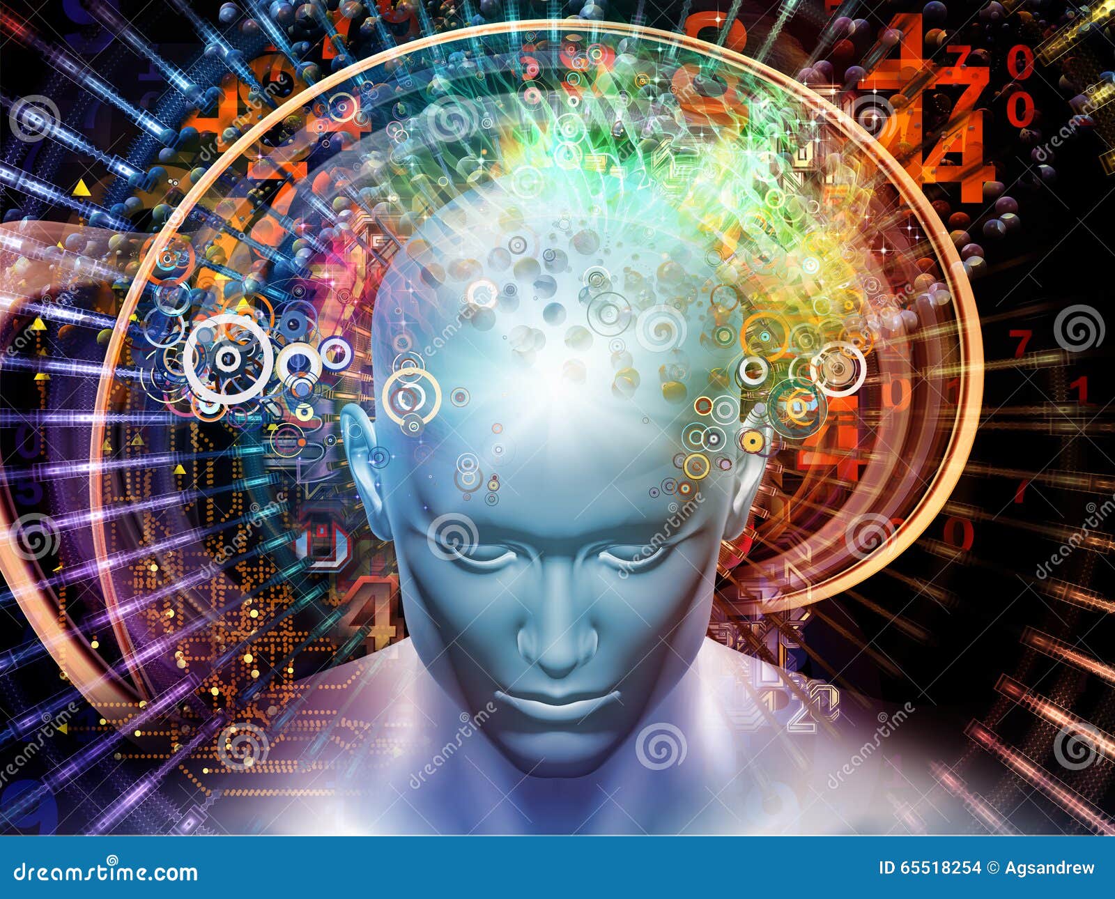 Processing Digital Thoughts Stock Illustration - Illustration of code ...