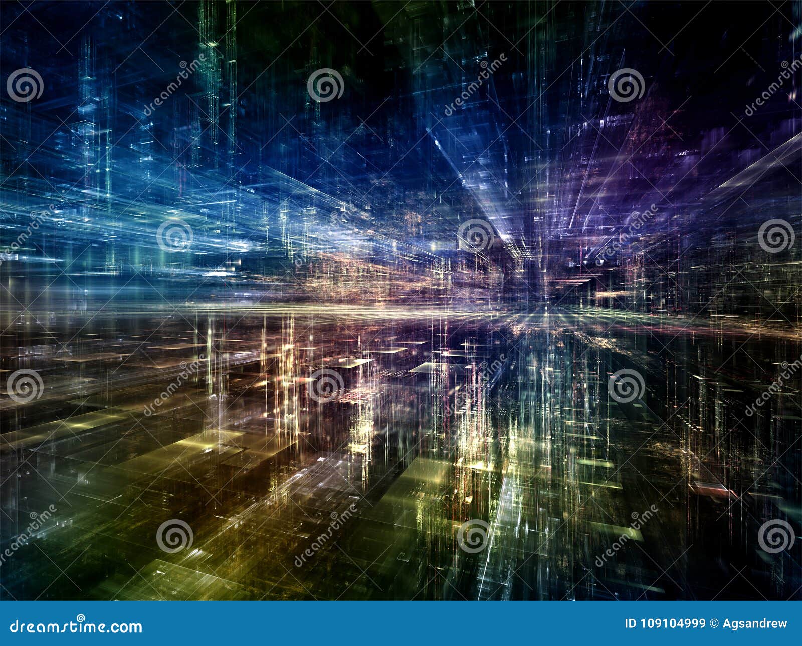 Processing Digital World stock illustration. Illustration of future ...