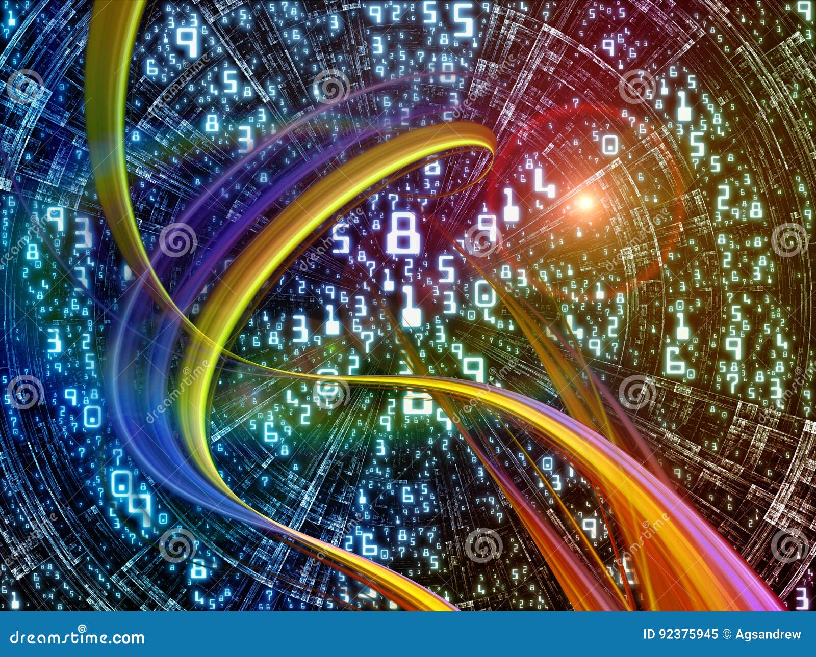 Processing Digital World stock image. Image of colored - 92375945