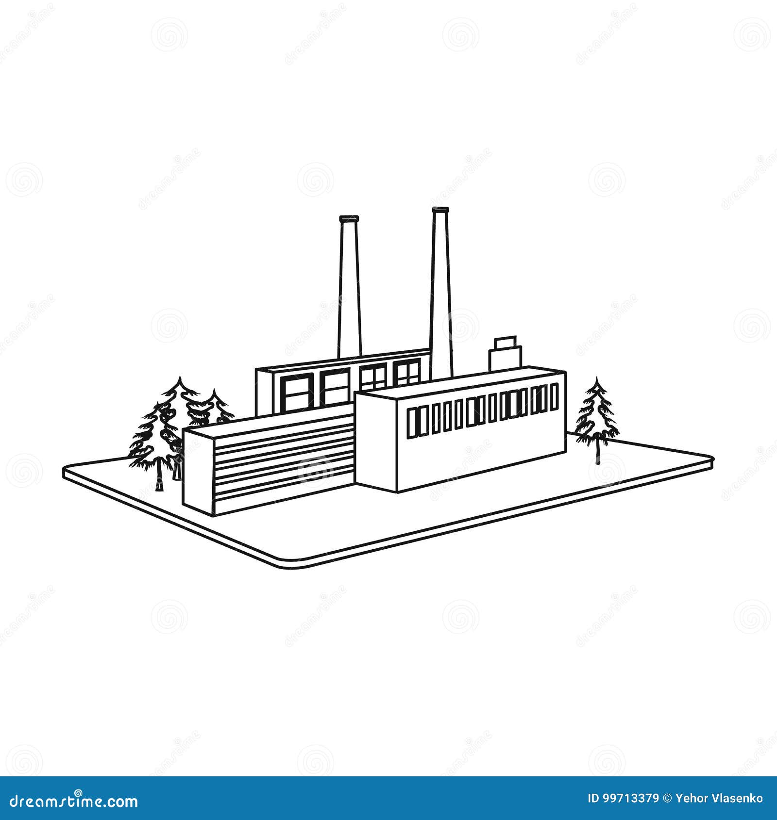 Processing Factory. Factory and Industry Single Icon in Outline Style ...