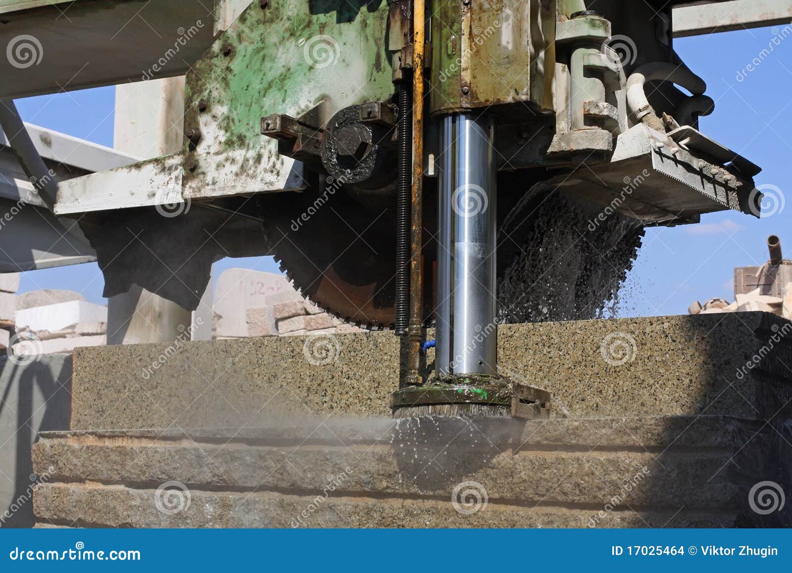 The Processing of Granite Blocks Stock Photo - Image of process ...