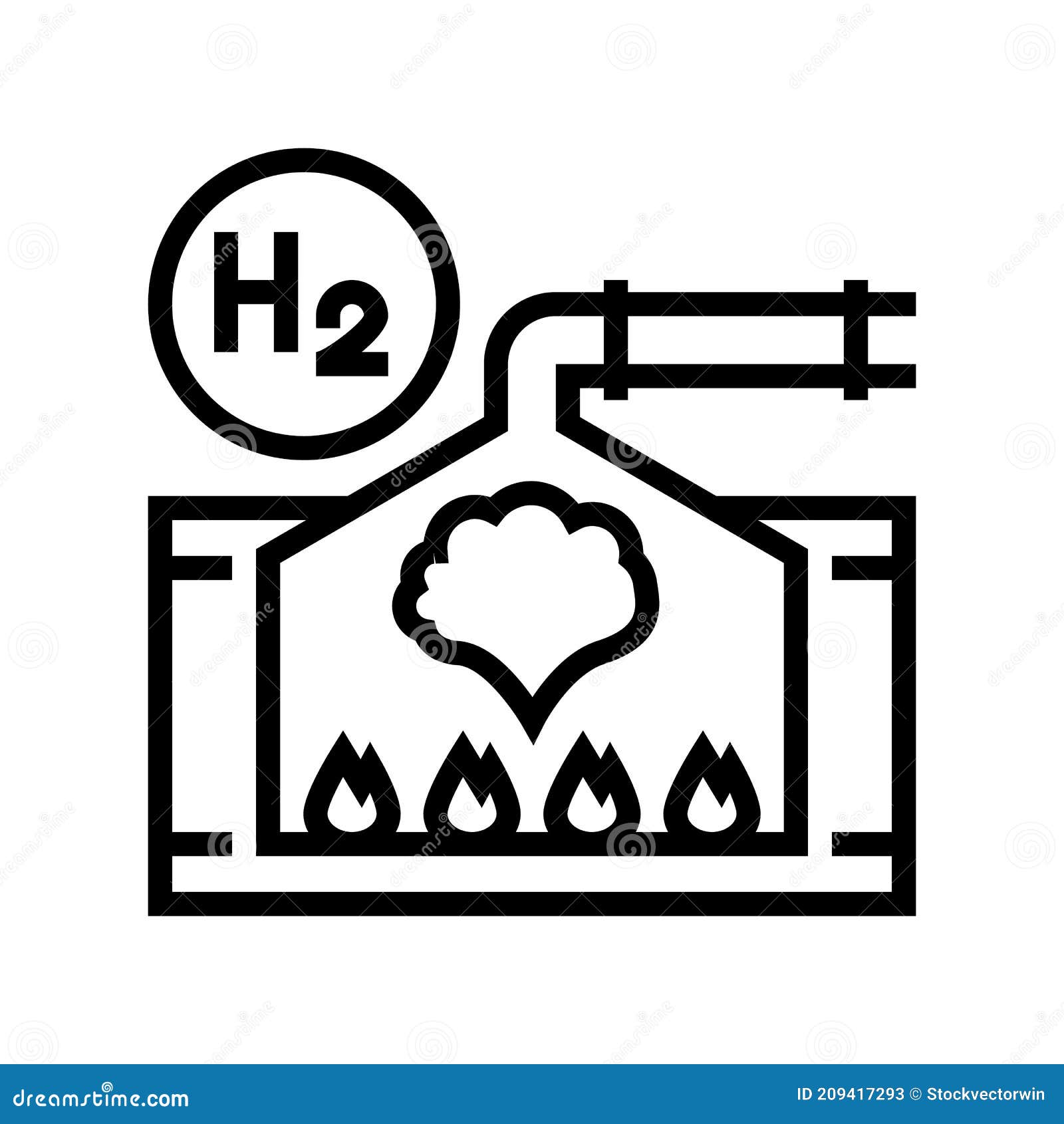 Processing Hydrogen Line Icon Vector Illustration Stock Vector ...
