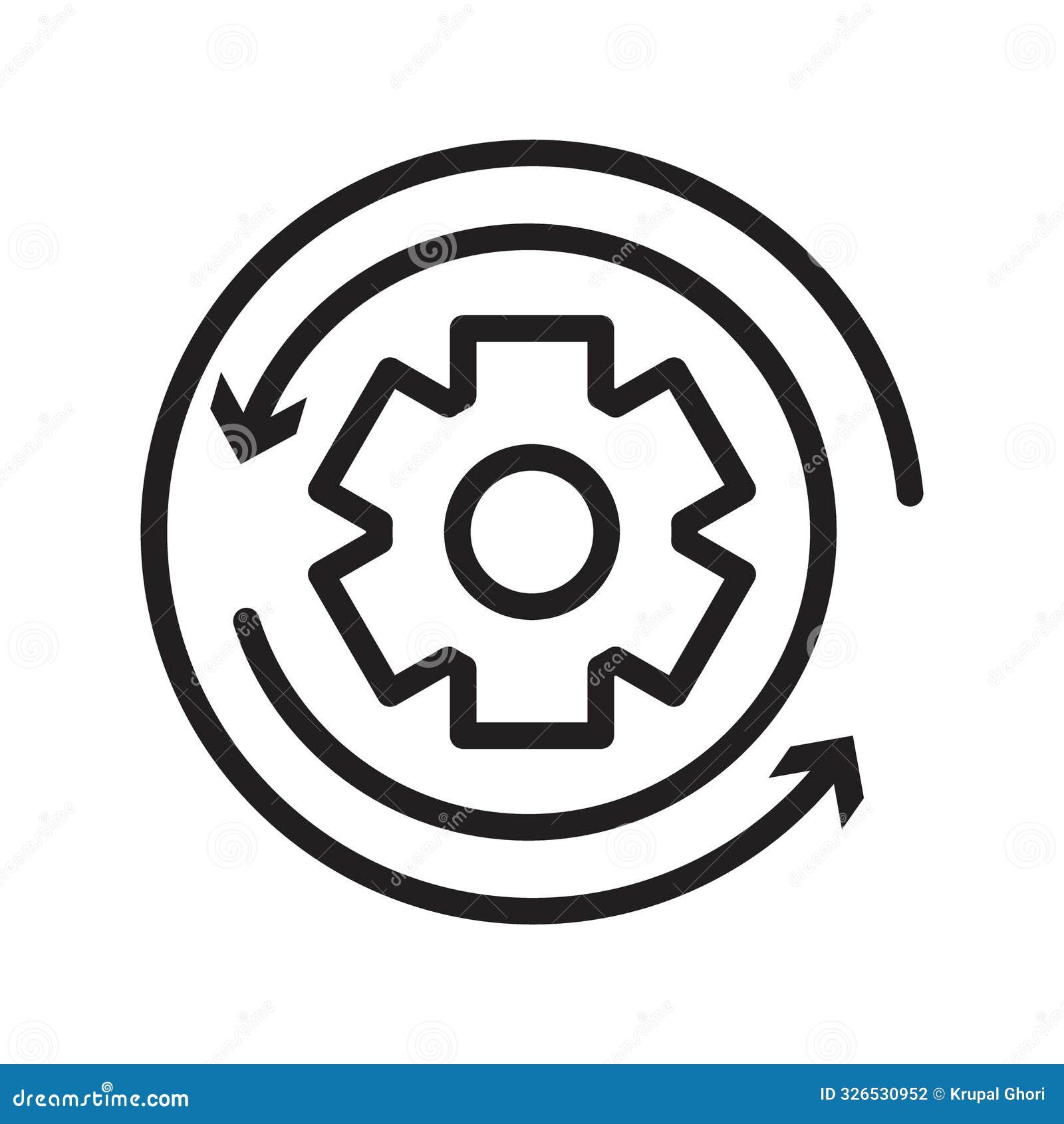 Processing Icon Black Line Art Vector Stock Vector - Illustration of ...