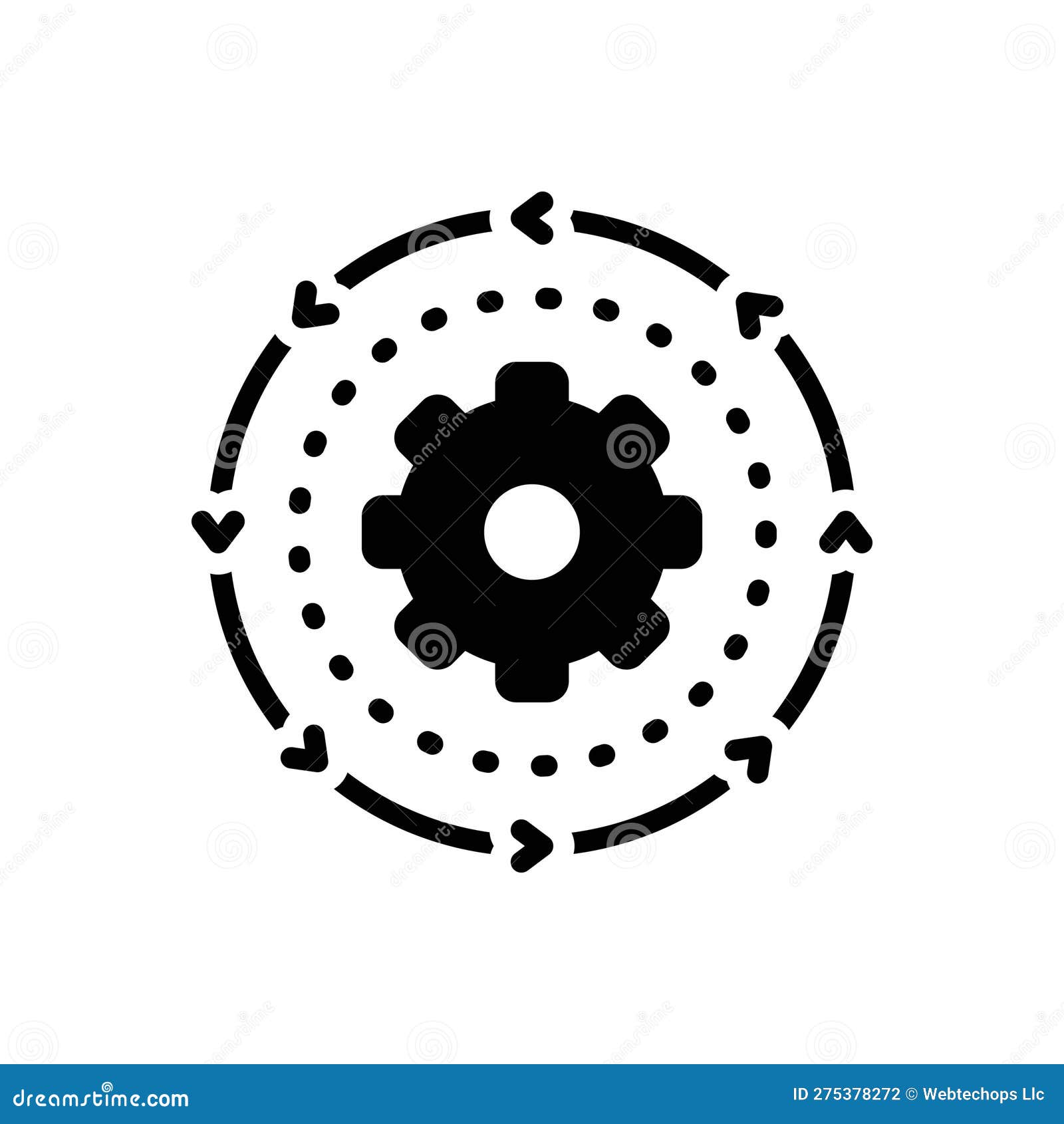 Black Solid Icon for Processing, Workflow and Update Stock Vector ...