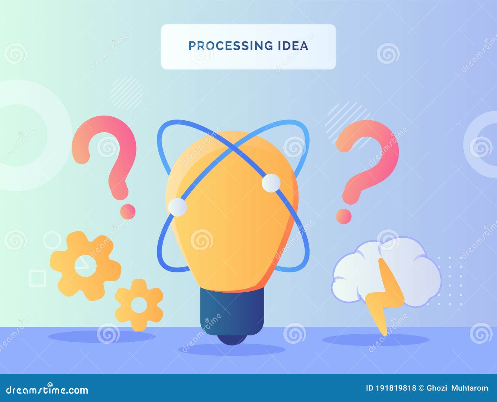 Lamp And Question Mark Icon Vector | CartoonDealer.com #99160423