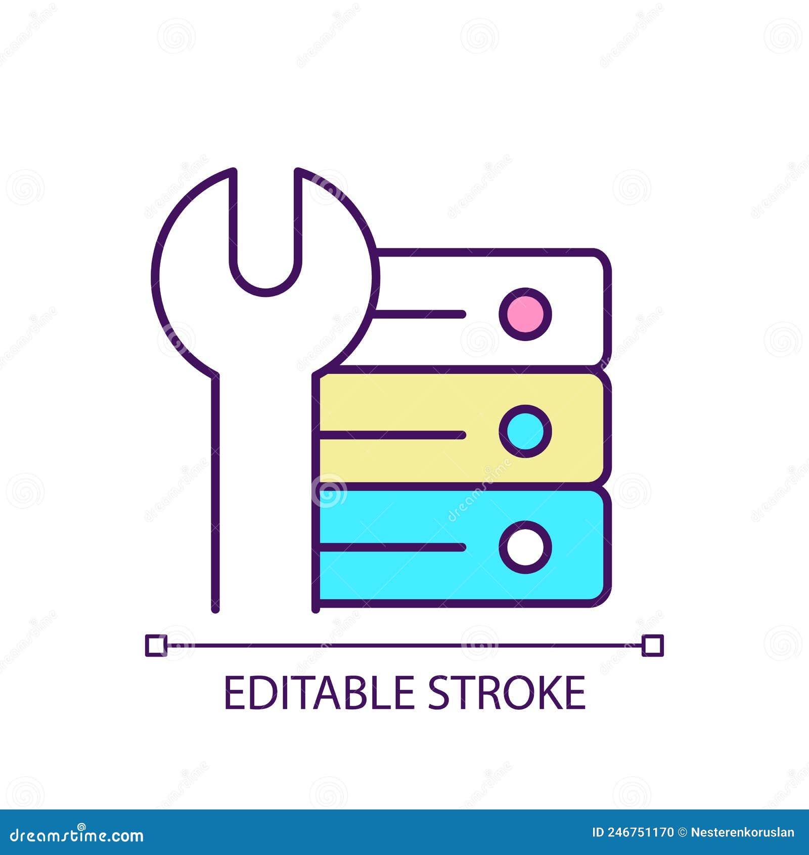 Processing Large Amount of Data RGB Color Icon Stock Vector ...