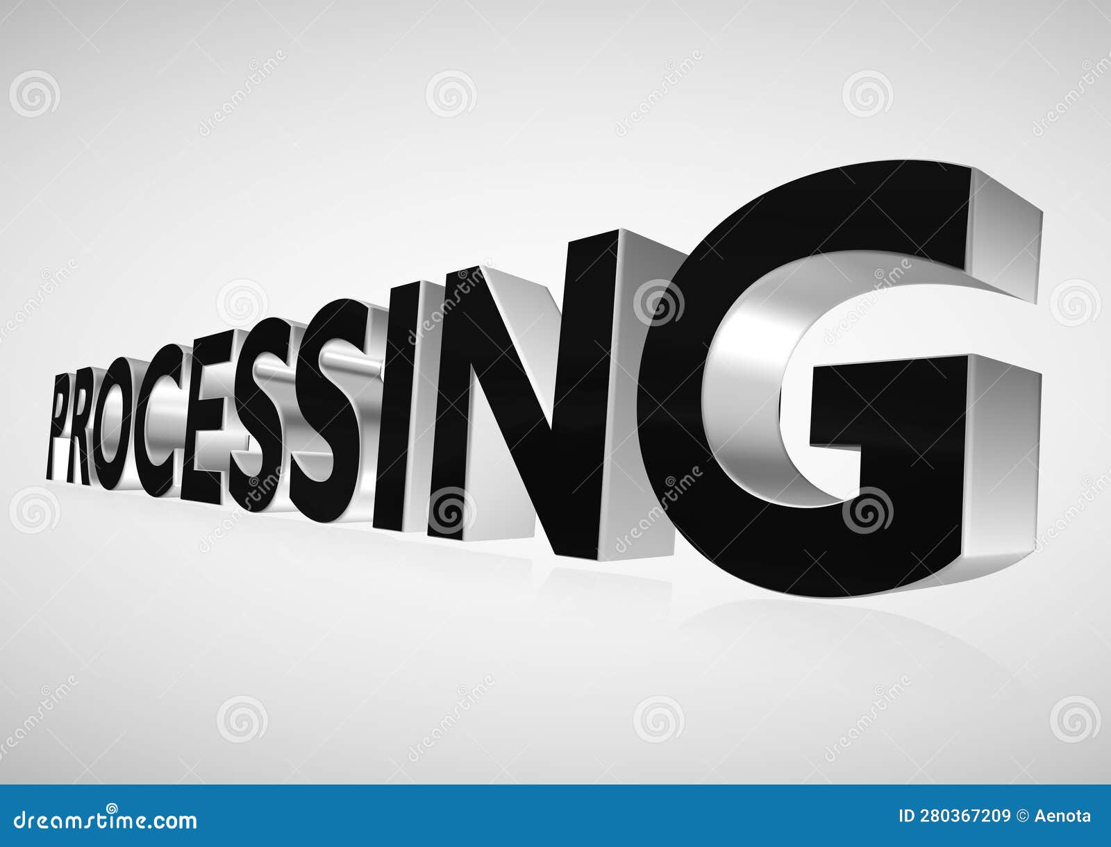 Processing Lettering - 3D Illustration Stock Illustration ...