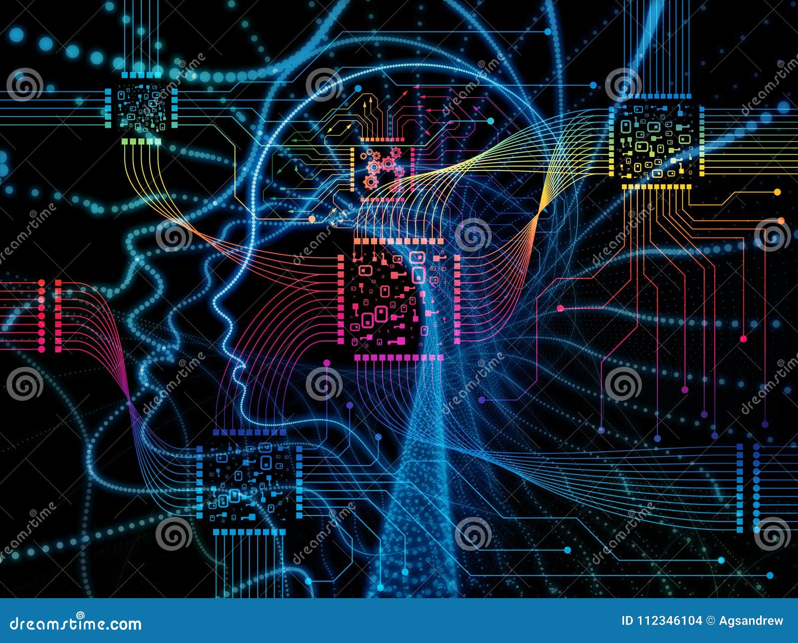 Processing Machine Consciousness Stock Illustration - Illustration of ...