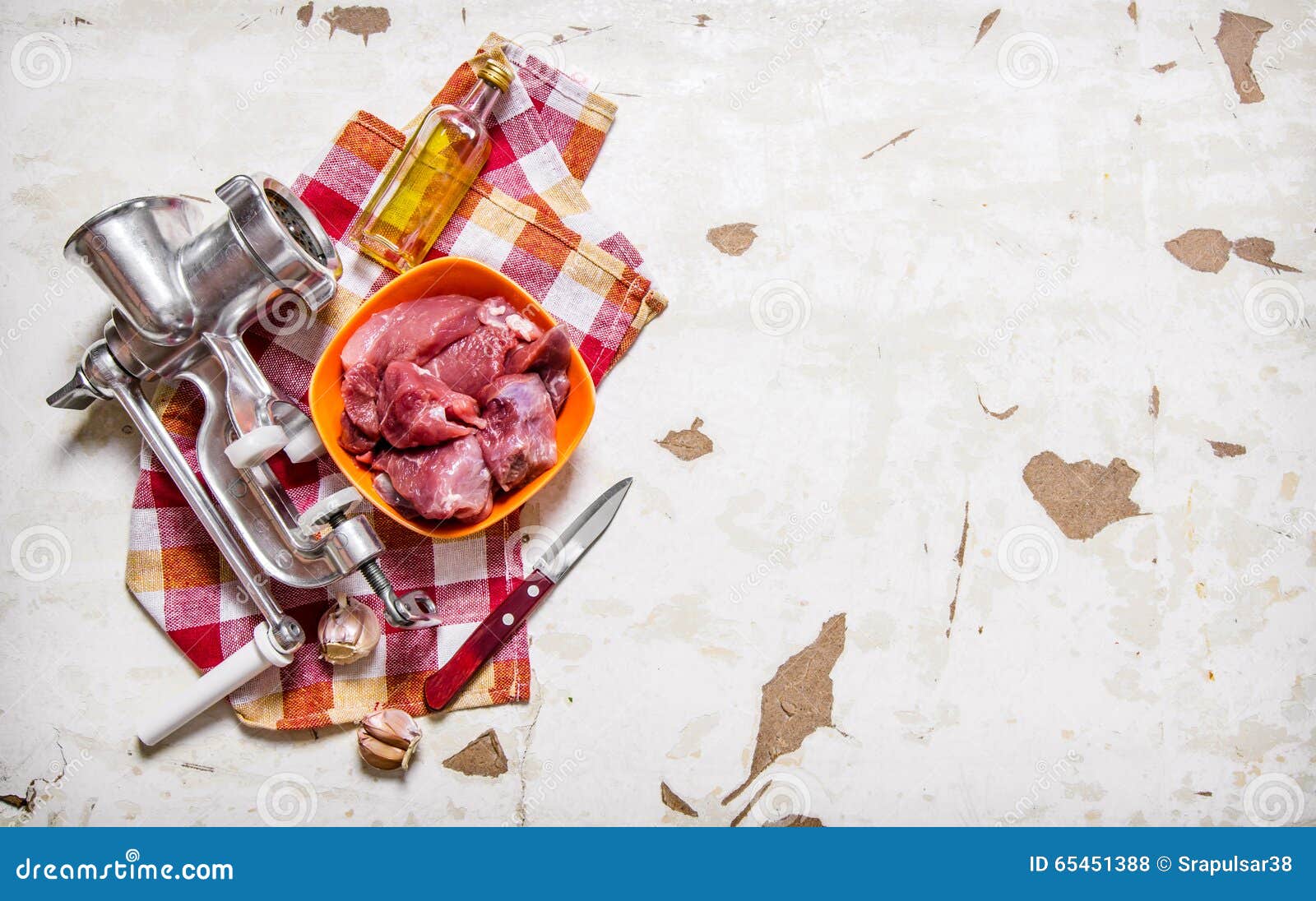 Processing of meat. stock photo. Image of beef, metal - 65451388