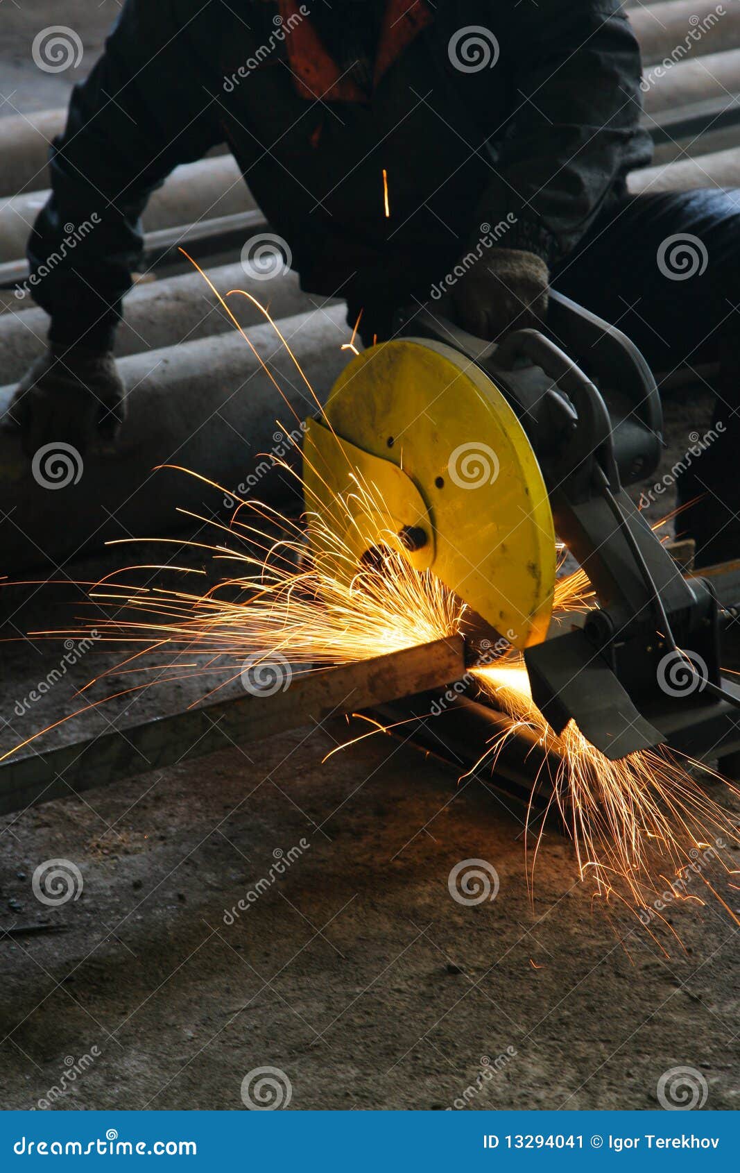 Processing of metal stock image. Image of abrasive, manufacture - 13294041