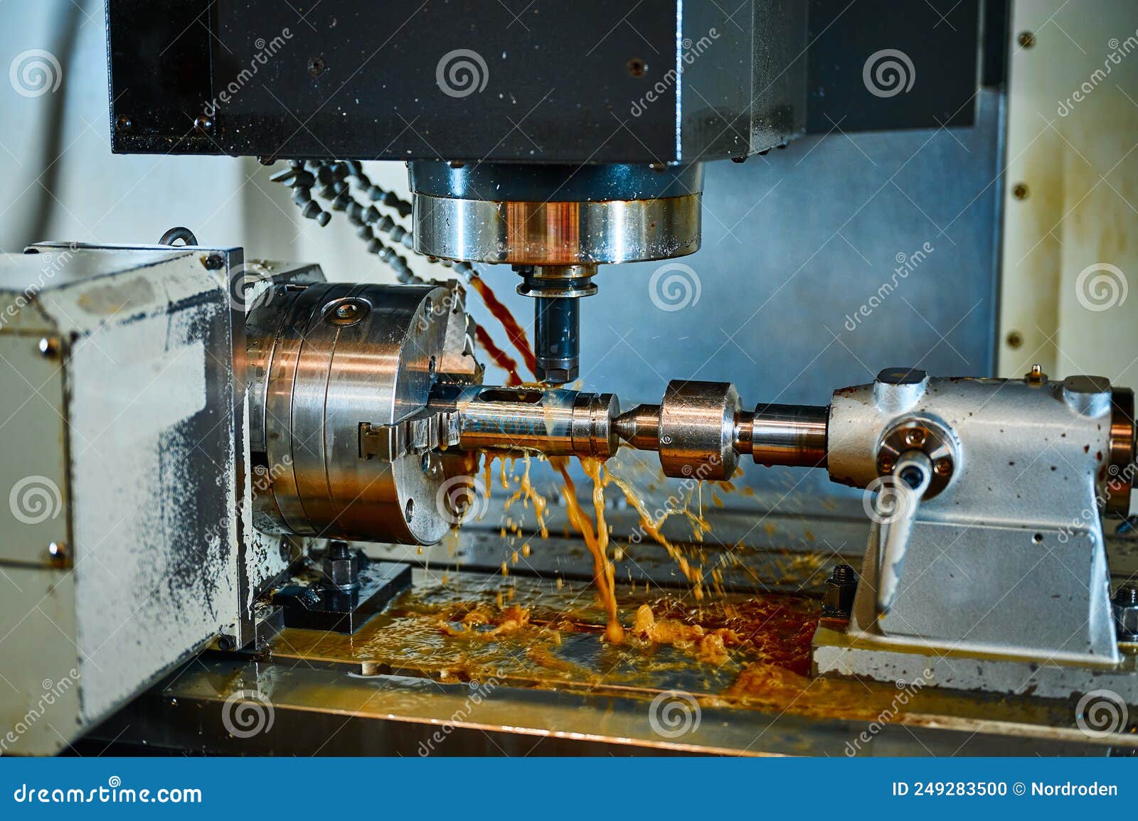 Processing Metal Detail with Lathe Machine Tool in Workshop Stock Photo - Image of cool, work ...