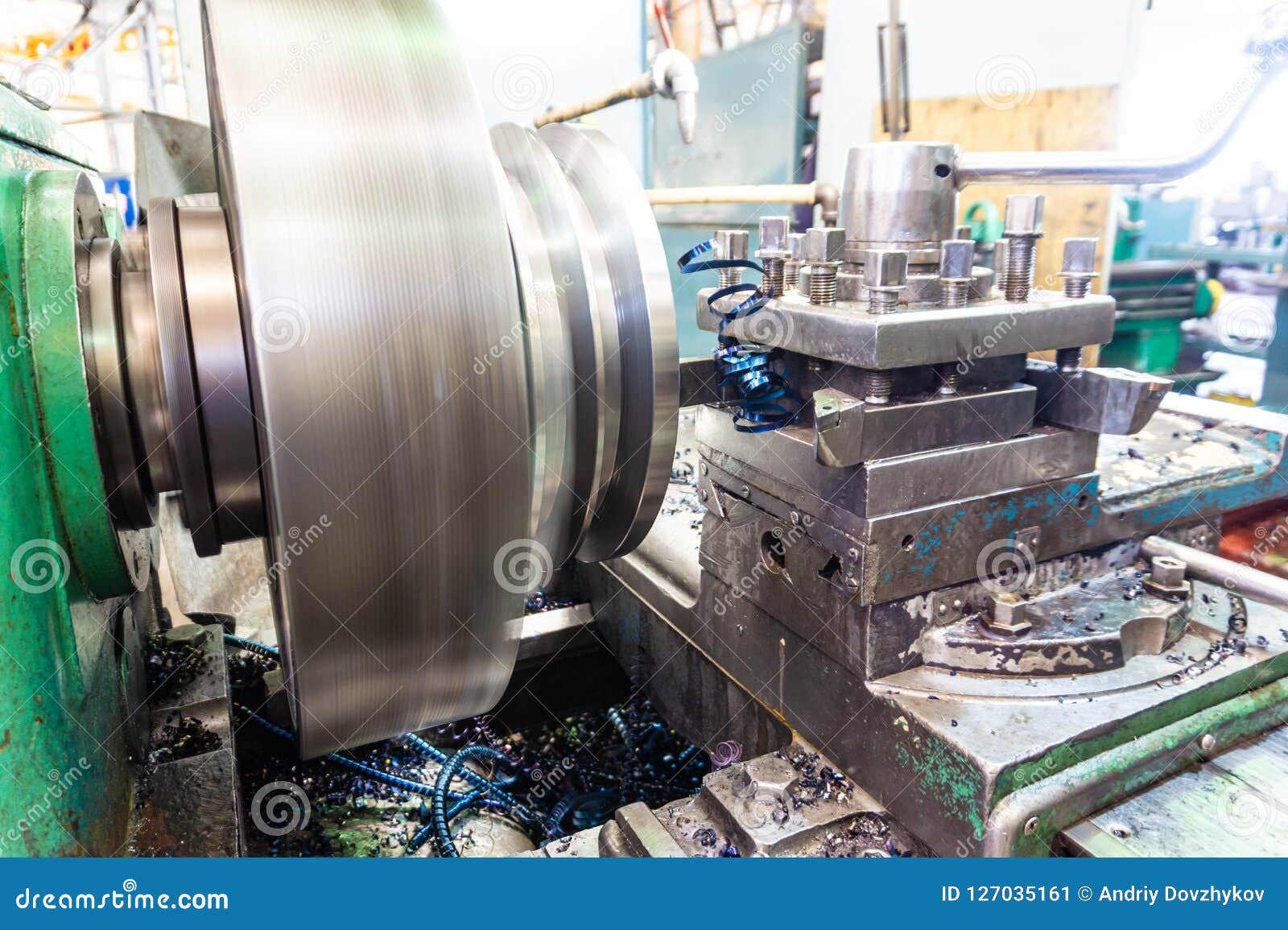 Processing of Metal on the Machine. Turning Work in Production. Stock ...