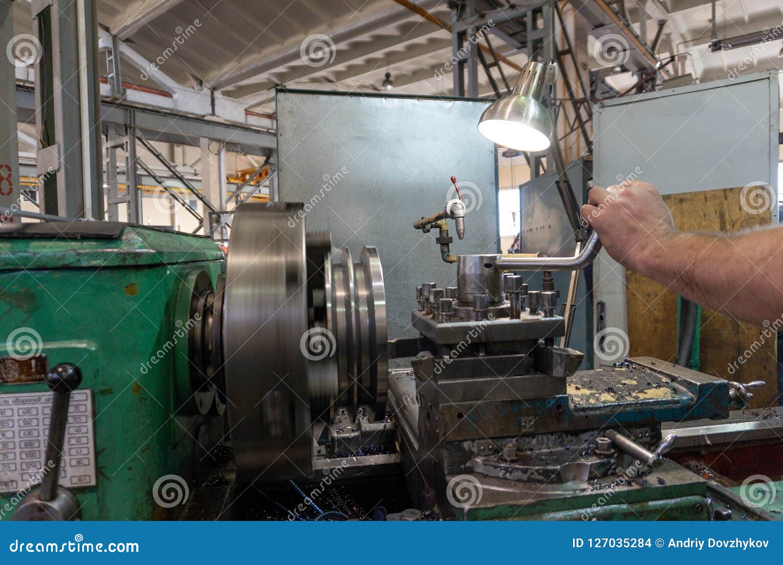 Processing of Metal on the Machine. Turning Work in Production. Stock ...